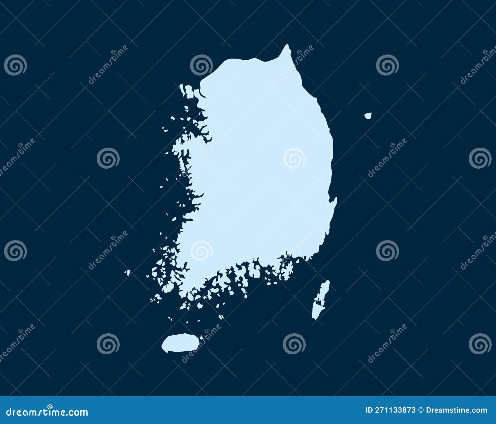 Light Blue Design Concept of Country South Korea Map Isolated on Dark ...