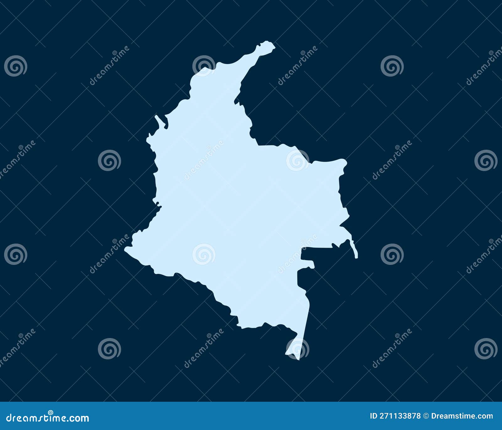 Light Blue Design Concept of Country Colombia Map Isolated on Dark ...
