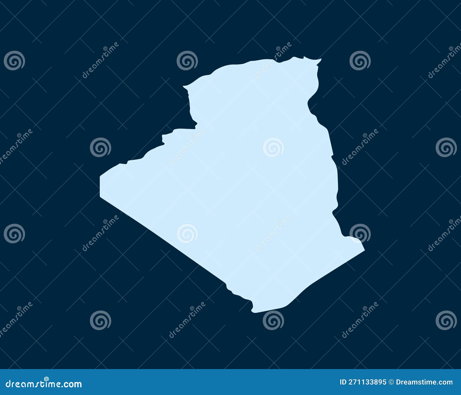 Light Blue Design Concept of Country Algeria Map Isolated on Dark Green ...