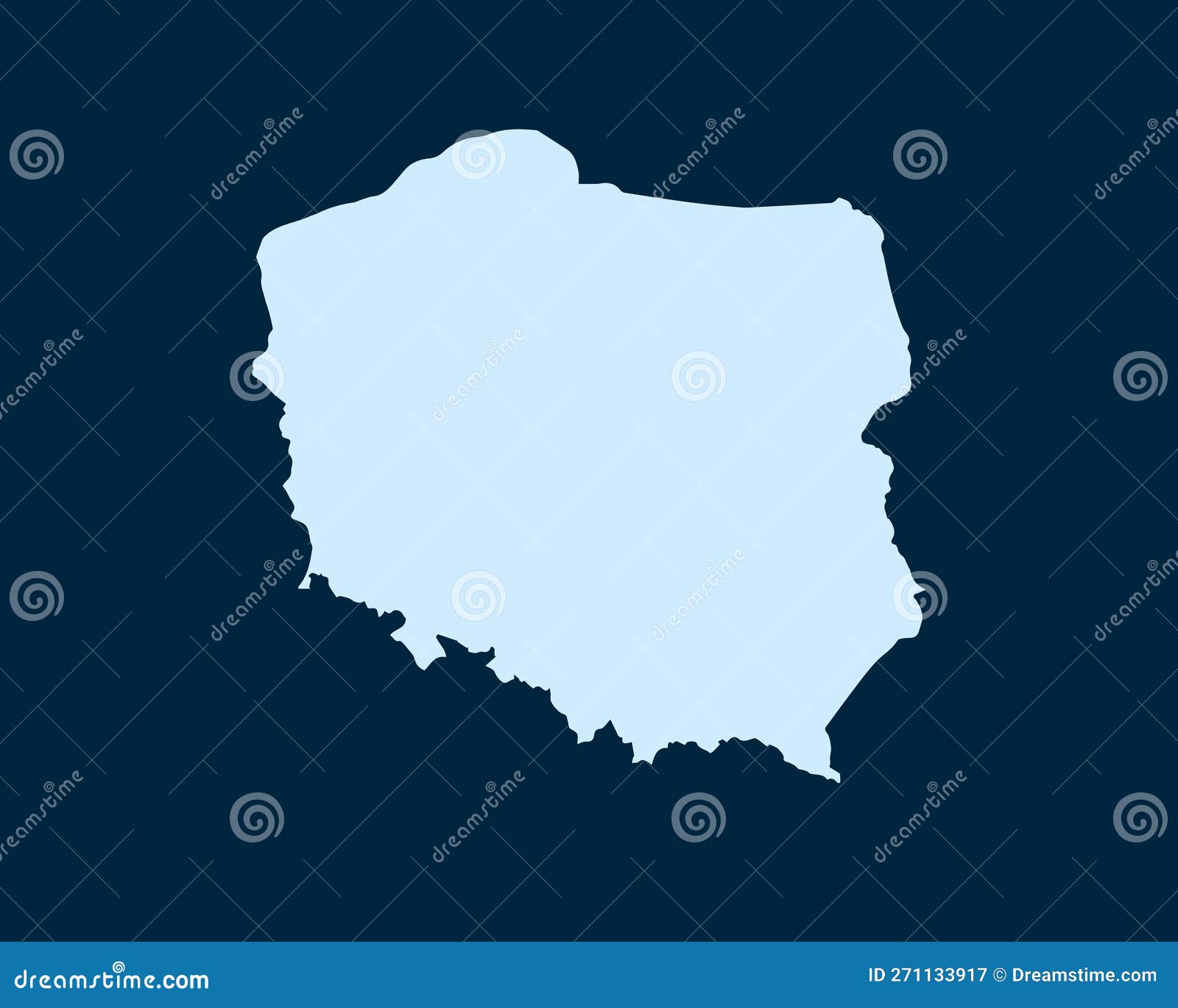 Light Blue Design Concept of Country Poland Map Isolated on Dark Green ...