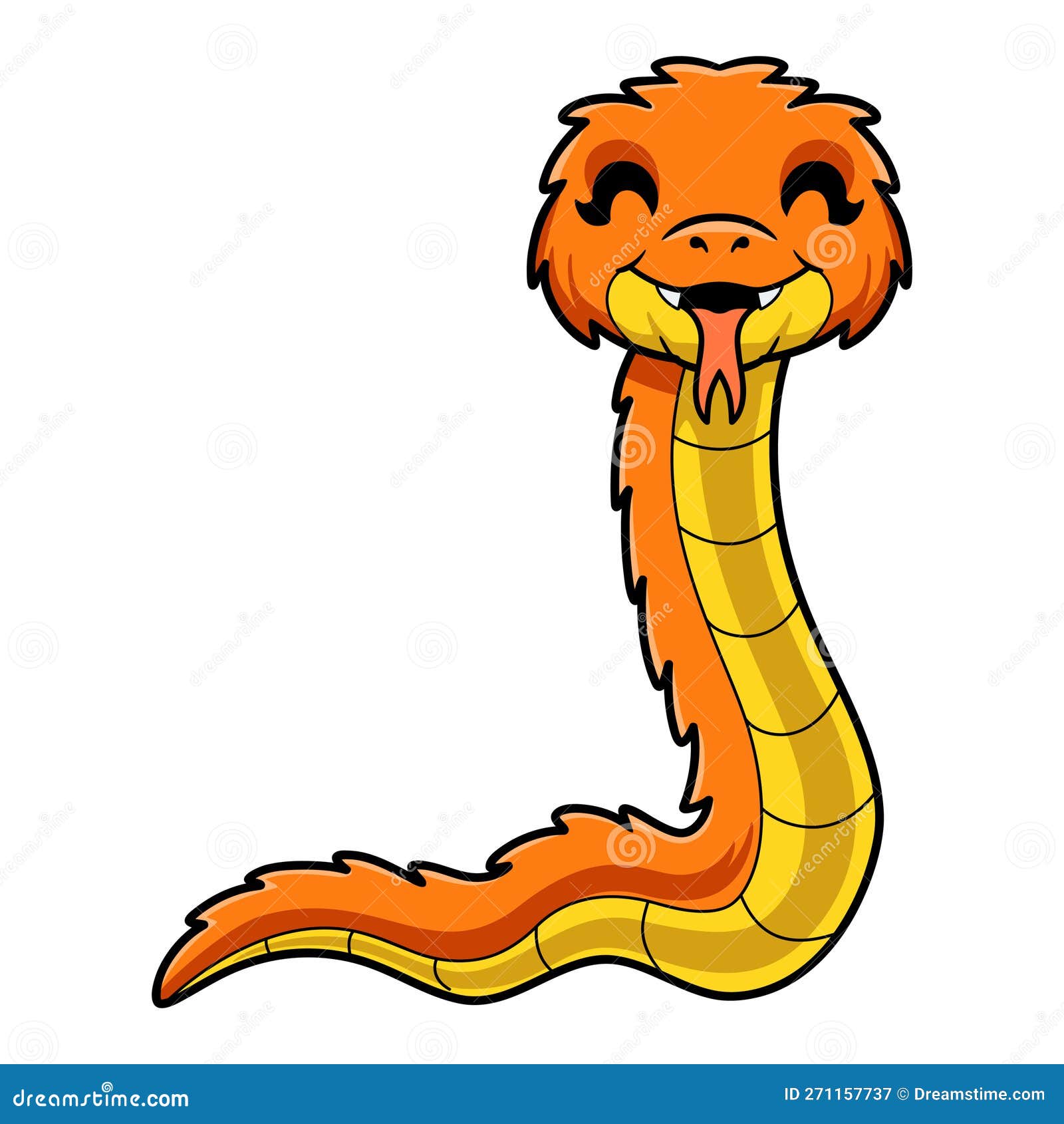 Cute Orange Spiny Bush Viper Cartoon Stock Vector - Illustration of ...