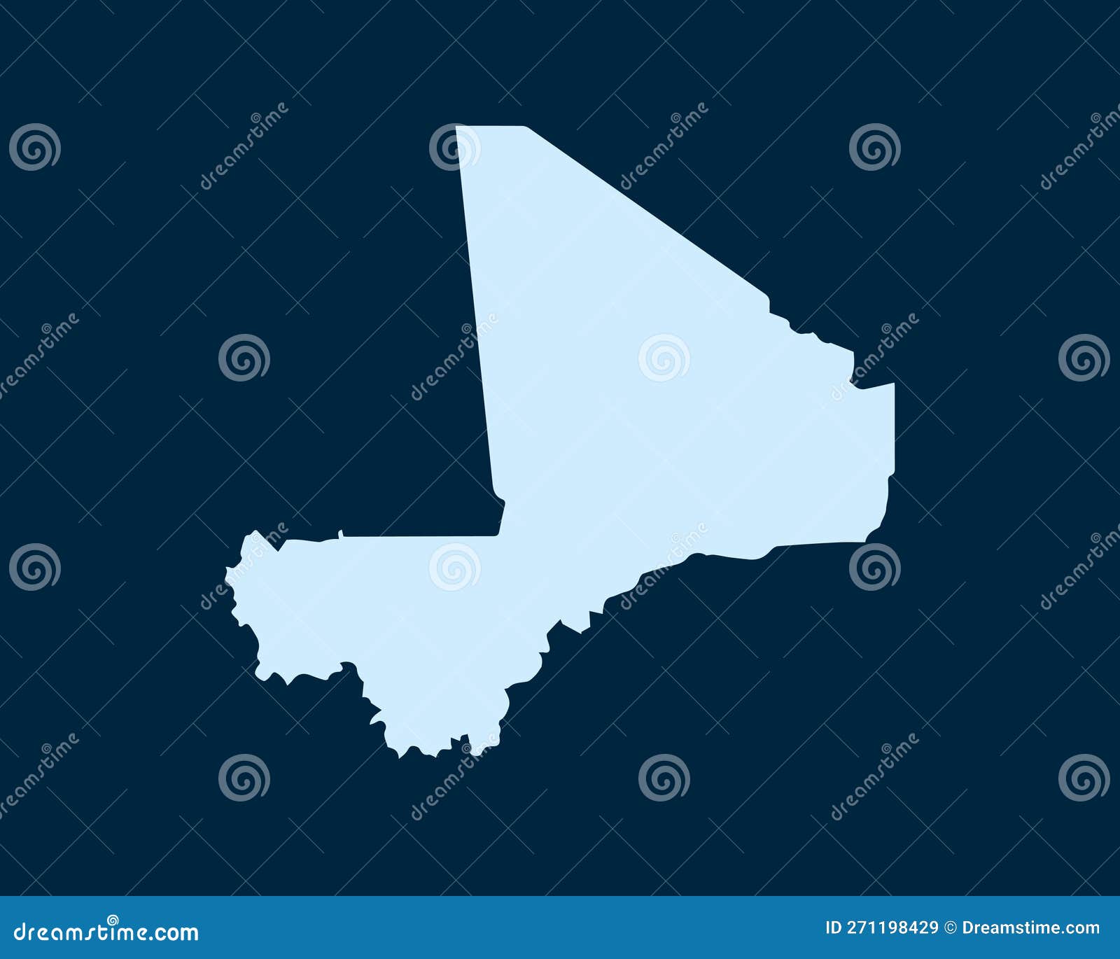 Light Blue Design Concept of Country Mali Map Isolated on Dark Green ...