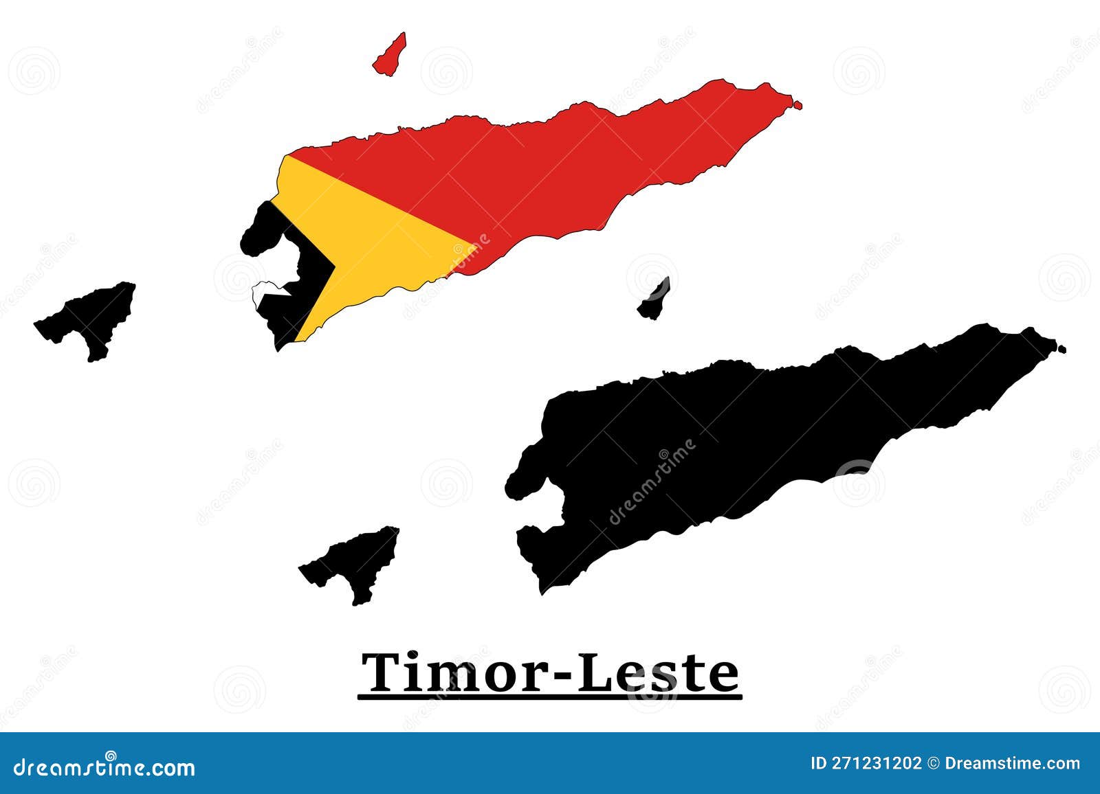 Timor-Leste National Flag Map Design, Timor Leste Country Flag Inside ...