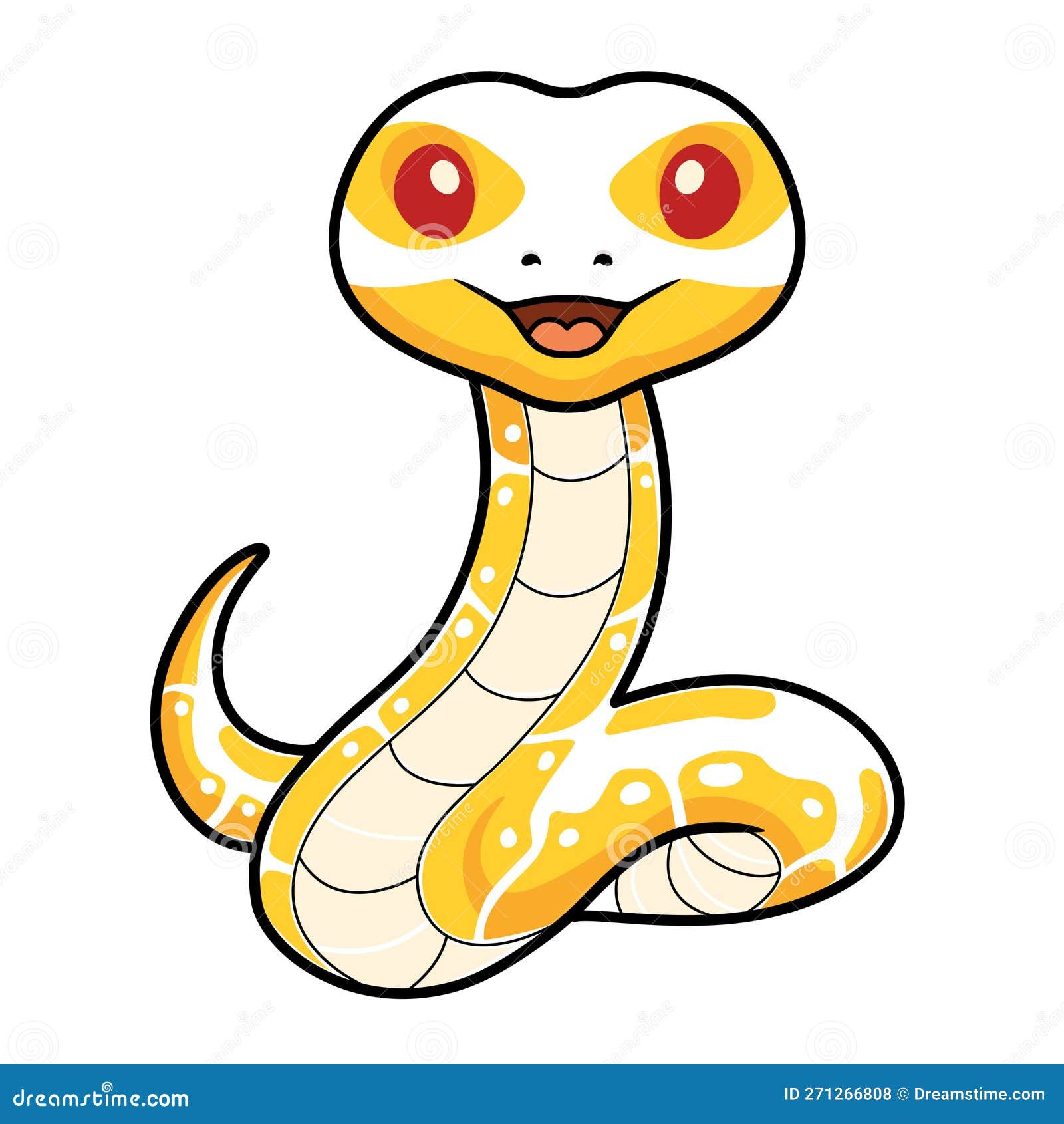 Cute Albino Ball Python Snake Cartoon Stock Vector - Illustration of ...