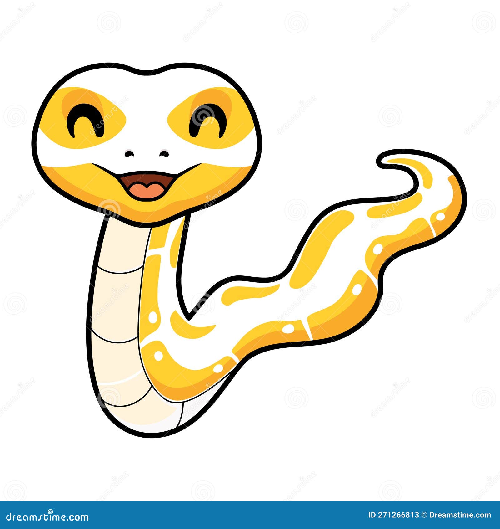 Cute Albino Ball Python Snake Cartoon Stock Vector - Illustration of ...
