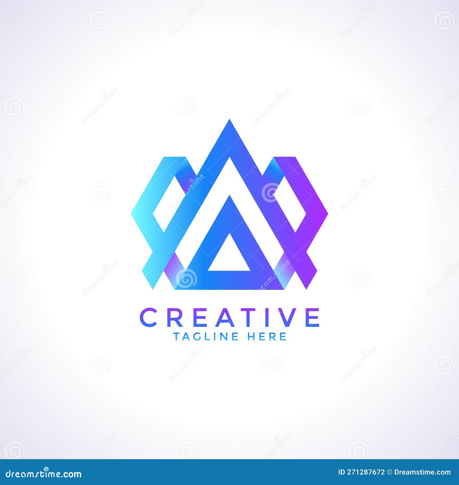 Media Gradient Color Logo Design Abstract Triangle Stock Vector ...