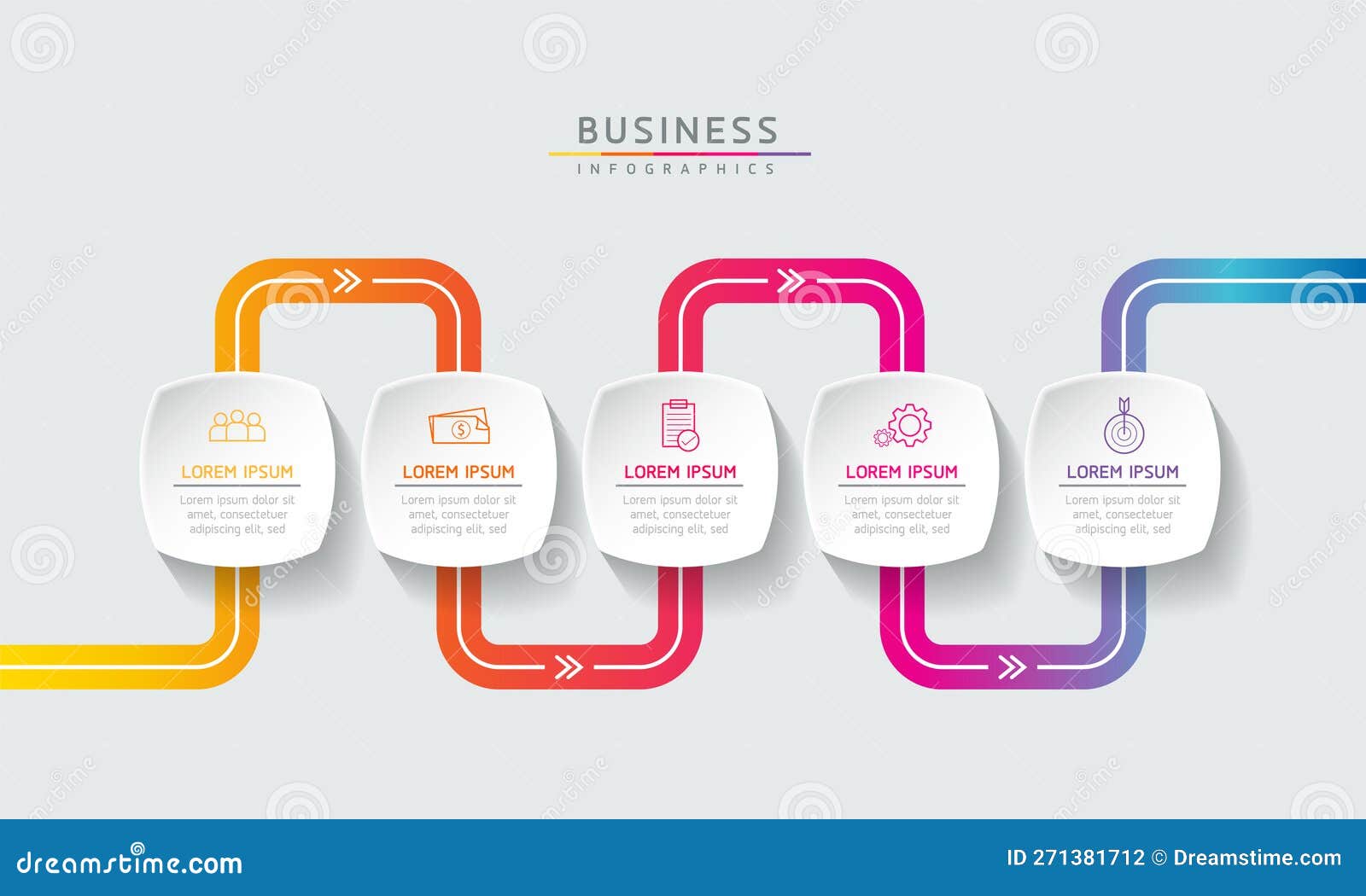 Connecting Steps Business Infographic Template Stock Vector ...