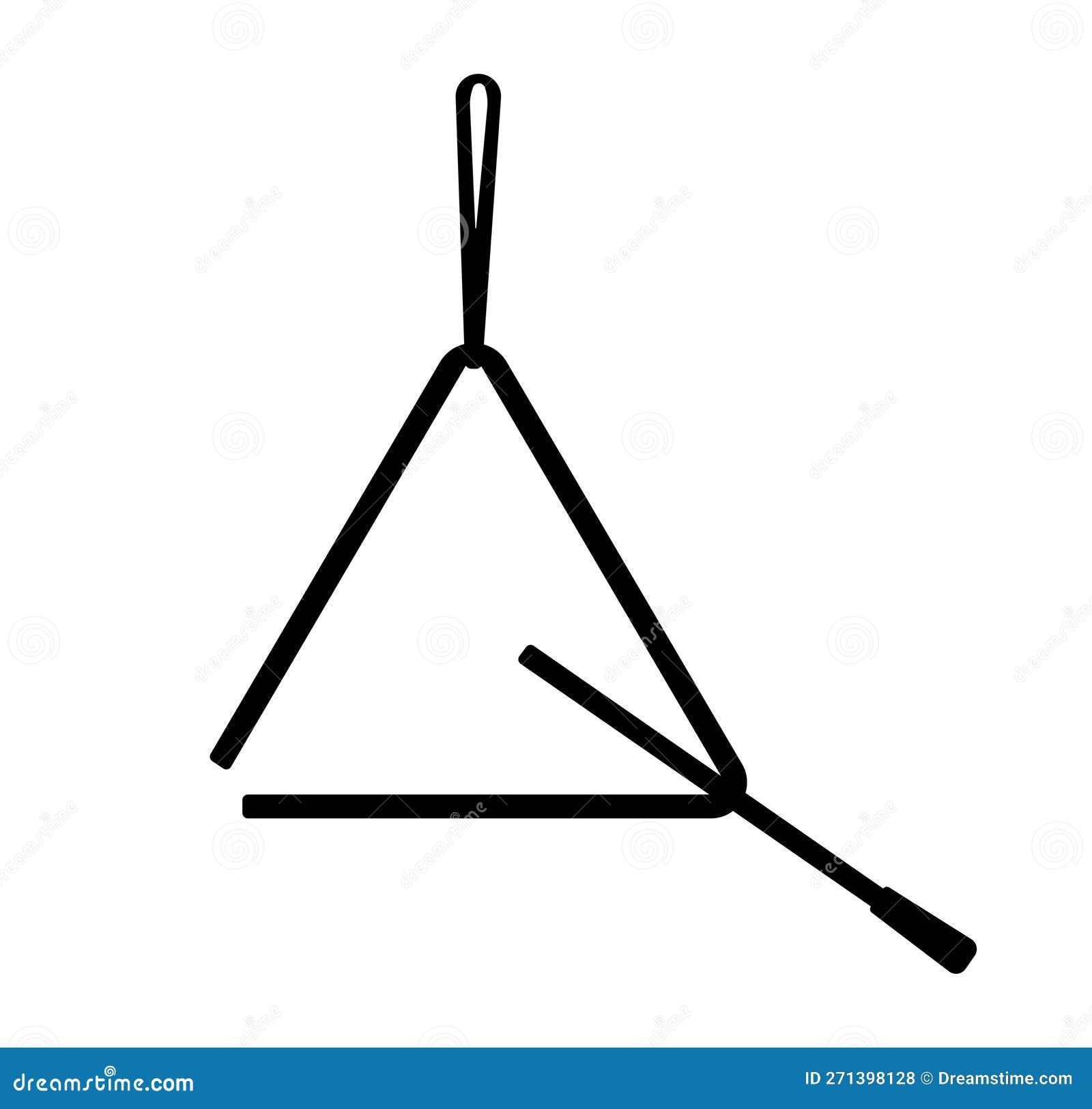 Hand Percussion Silhouette, Triangle Musical Instrument Stock Vector ...