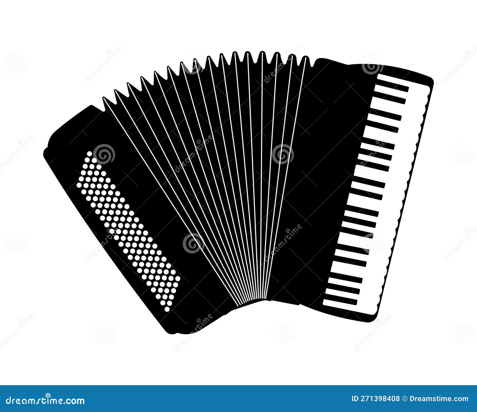 Accordion Silhouette, Squeezebox Musical Instrument Stock Vector ...