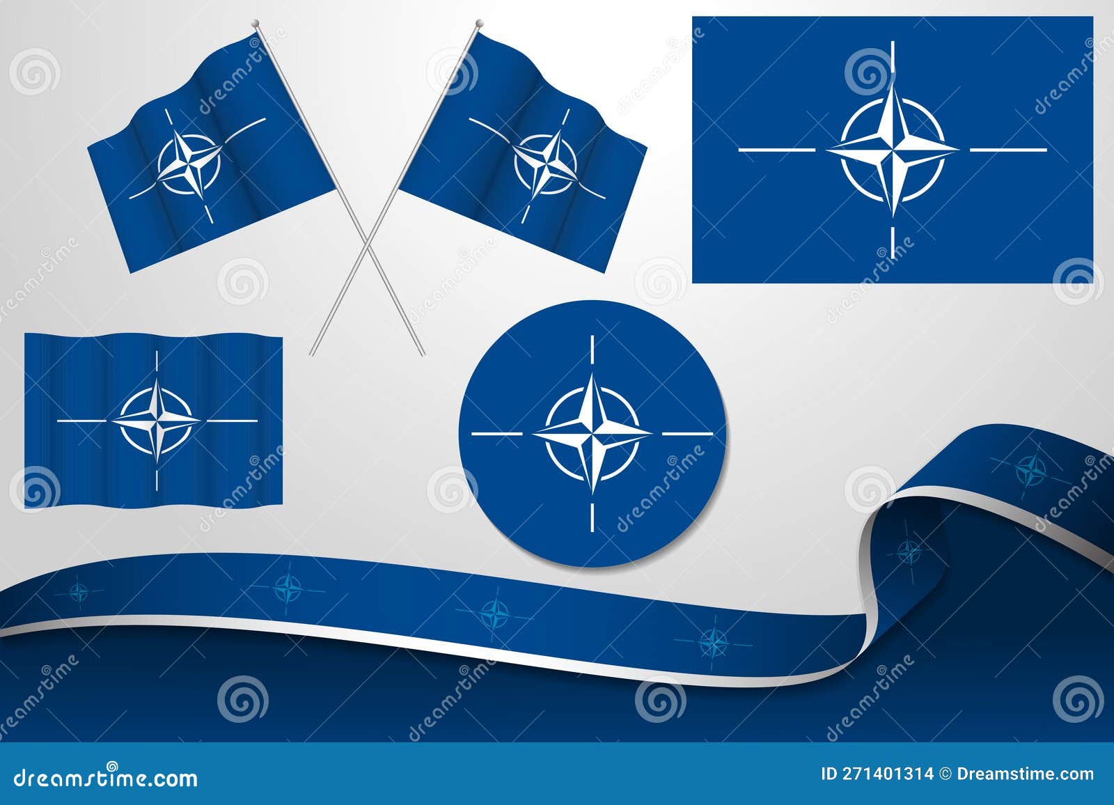 Set of Nato Flags in Different Designs Editorial Stock Image ...