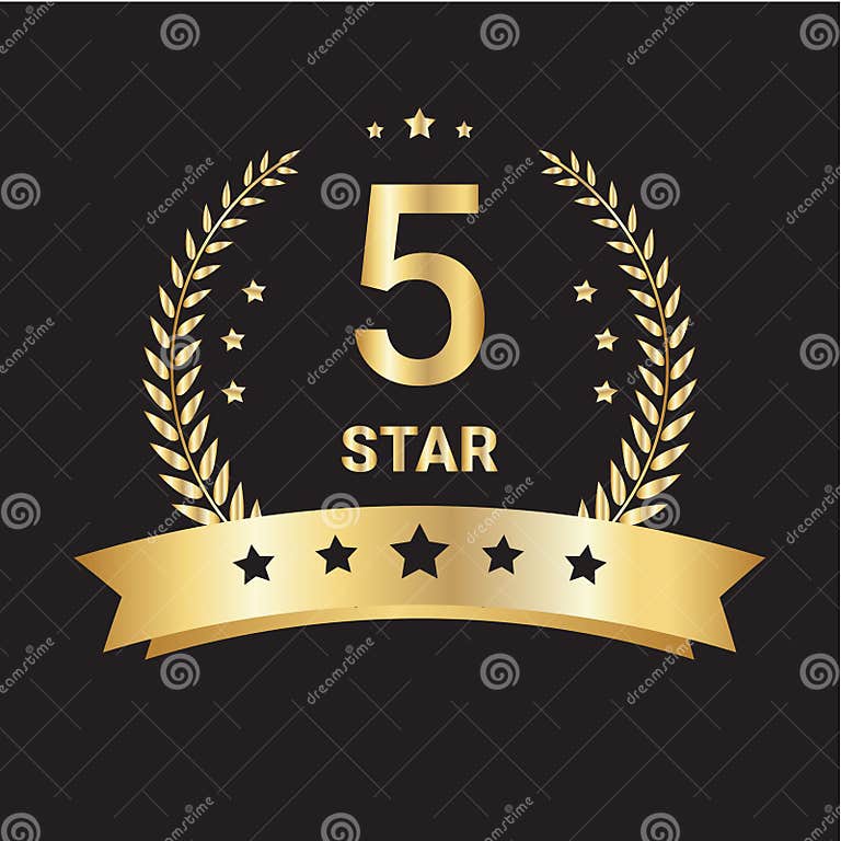 5 Star Review Vector Badges. Star Reviews Logo, Icon and Badges. 5 Star ...