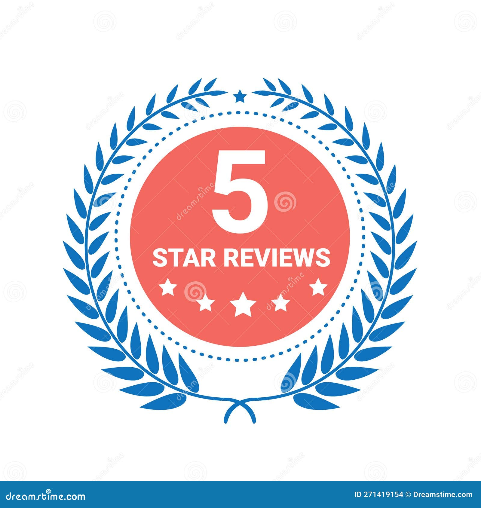 5 Star Review Vector Badges. Star Reviews Logo, Icon and Badges. 5 Star ...