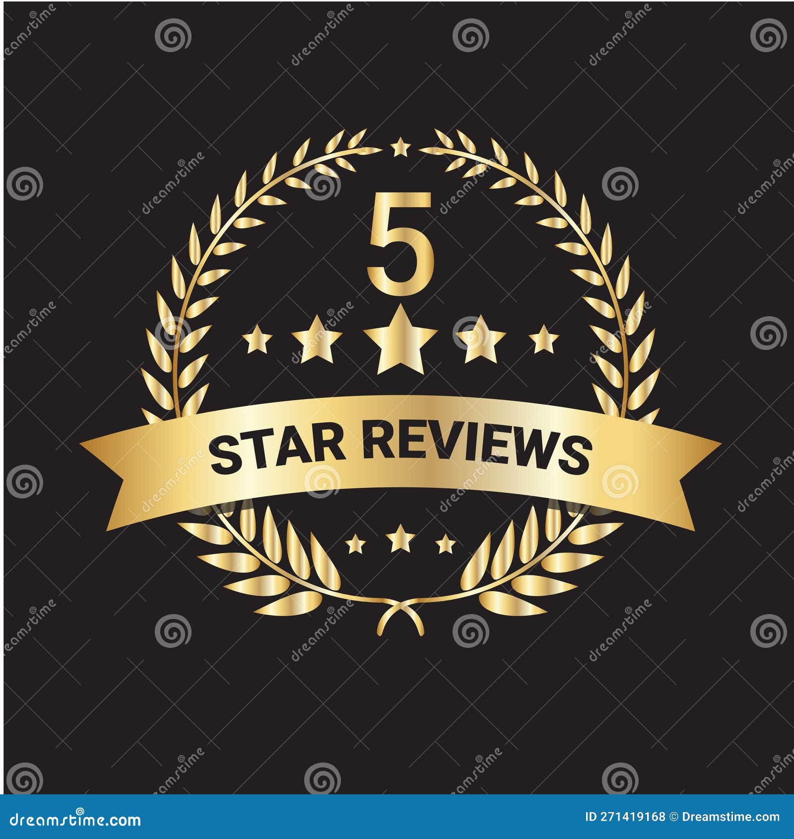 5 Star Review Vector Badges. Star Reviews Logo, Icon and Badges. 5 Star ...