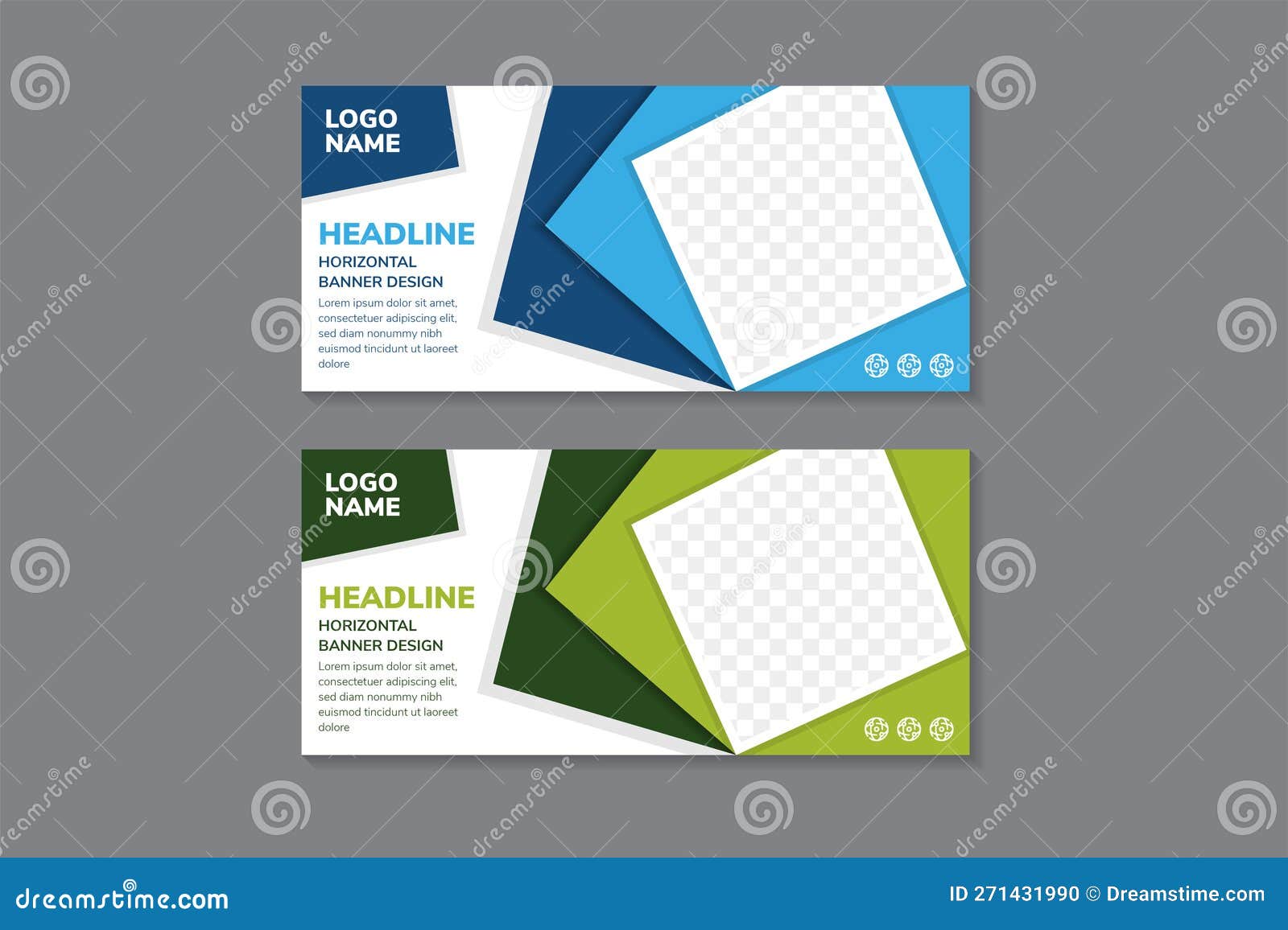 Horizontal Web Banner. Abstract Modern Design Template with Dummy Text ...