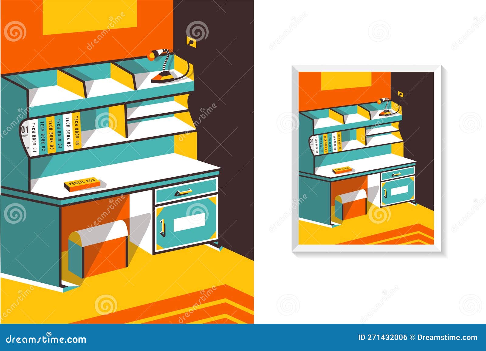 Illustration of Studying Table with Modern Style Stock Vector ...