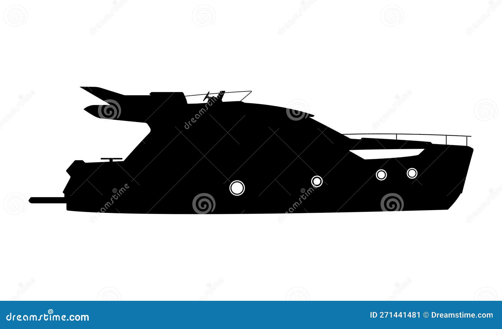 Yacht Silhouette, Sailing Vessel, Cruising Ship Cartoon Vector ...