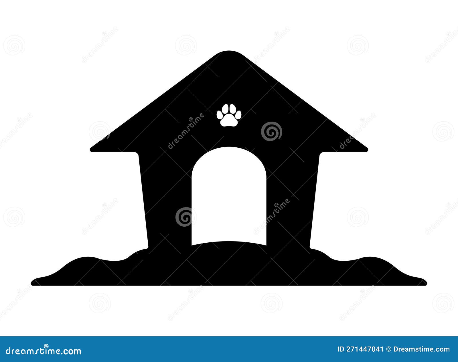 Dog House Silhouette, Pet Animal Home Shelter Stock Vector ...