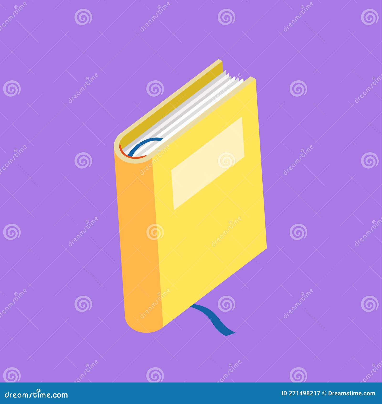 Yellow Book on Purple Background. Flat Design Style Stock Vector ...