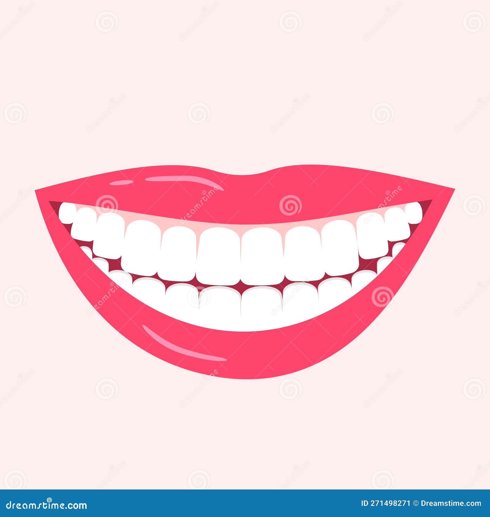 Smiling Mouth with Teeth. Vector Illustration Stock Vector - Illustration of flat, design: 271498271