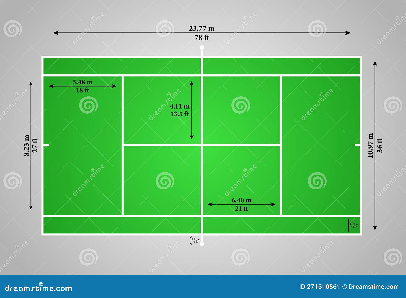 Tennis Court Vector Graphic, Firm Rectangular Surface Sport Tennis ...