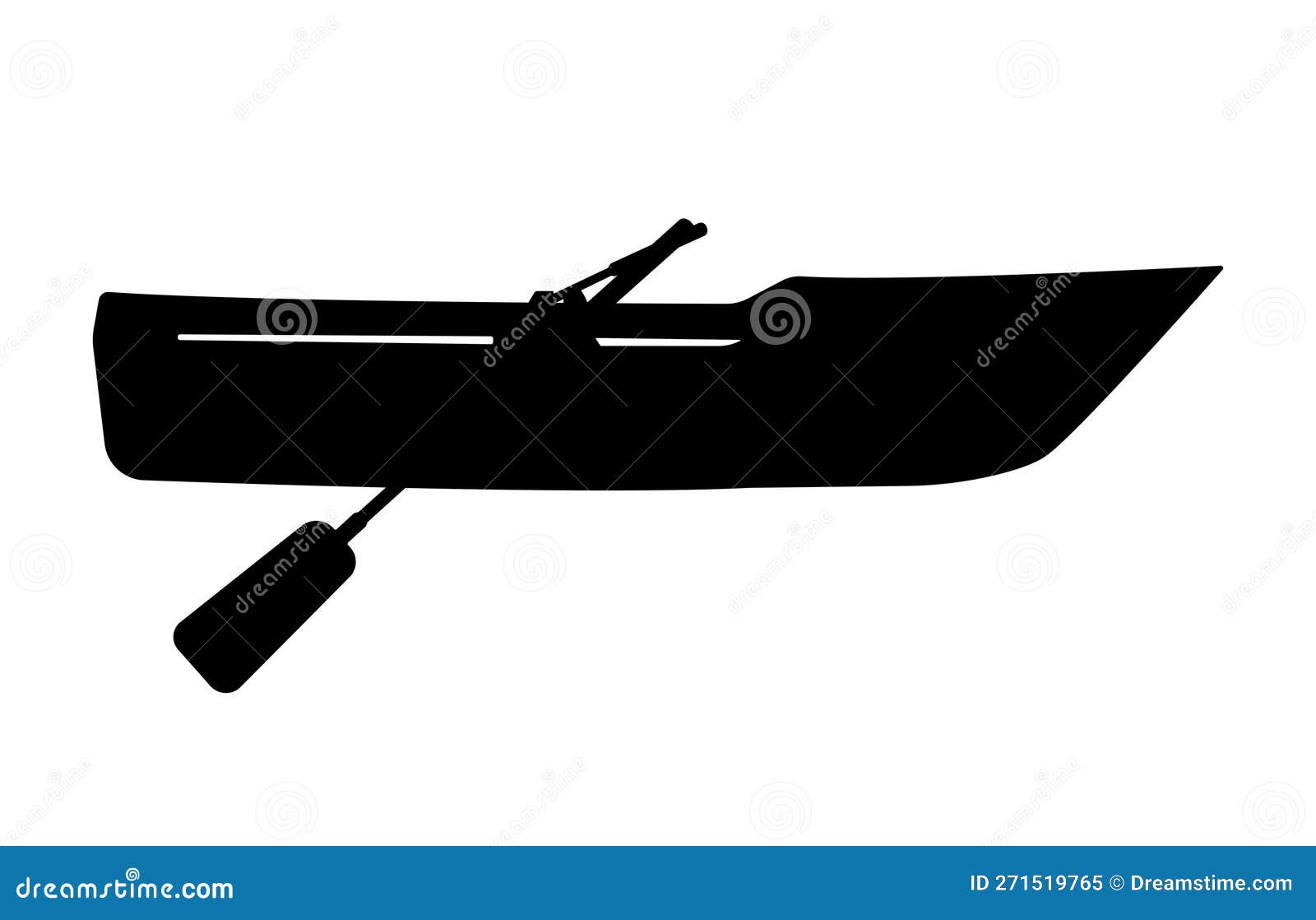Trout Rowing Boat Silhouette, Wooden Small Boat Stock Vector ...