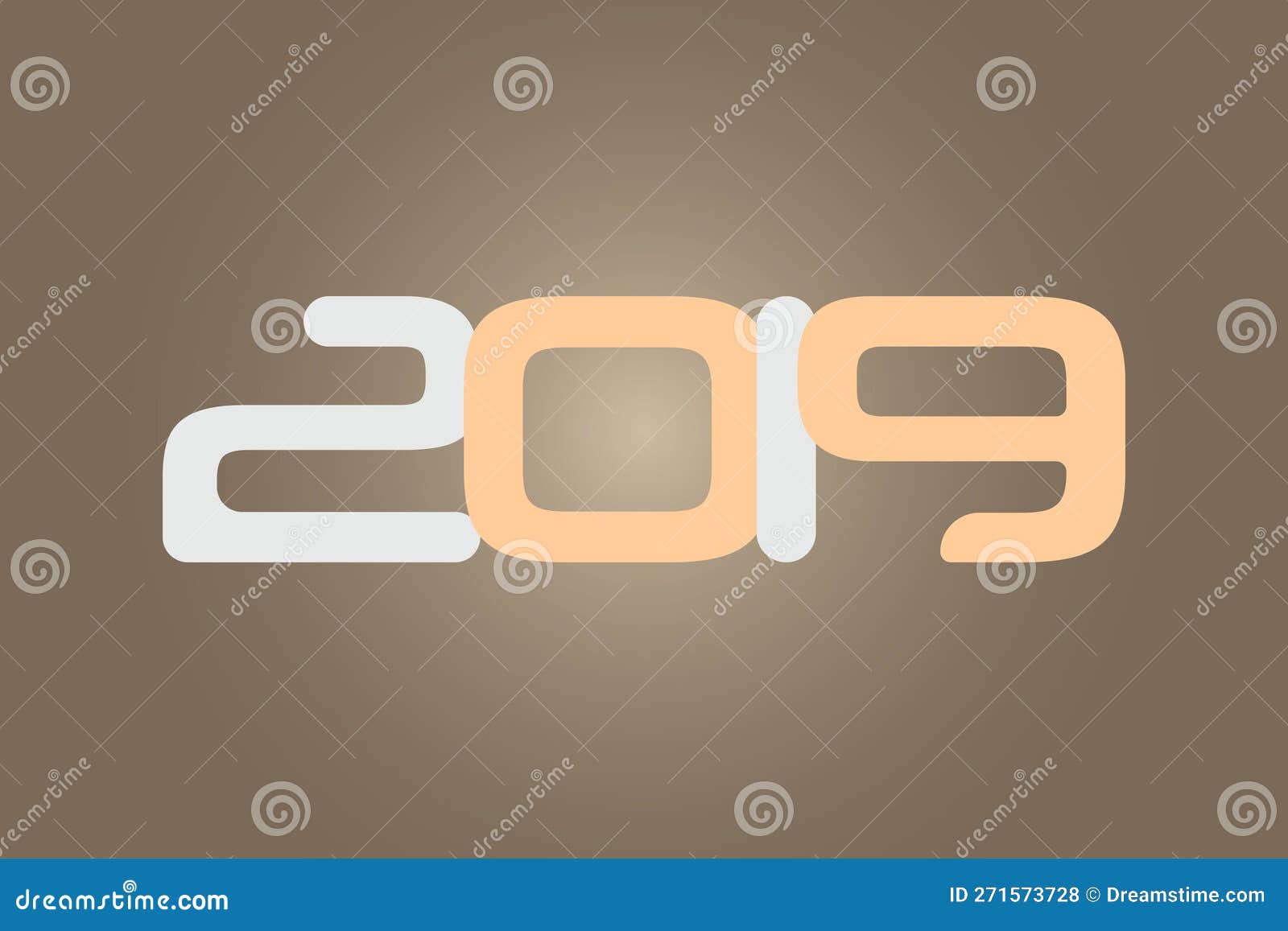 Year 2019 Numeric Typography Text Vector Design on Gradient Color ...