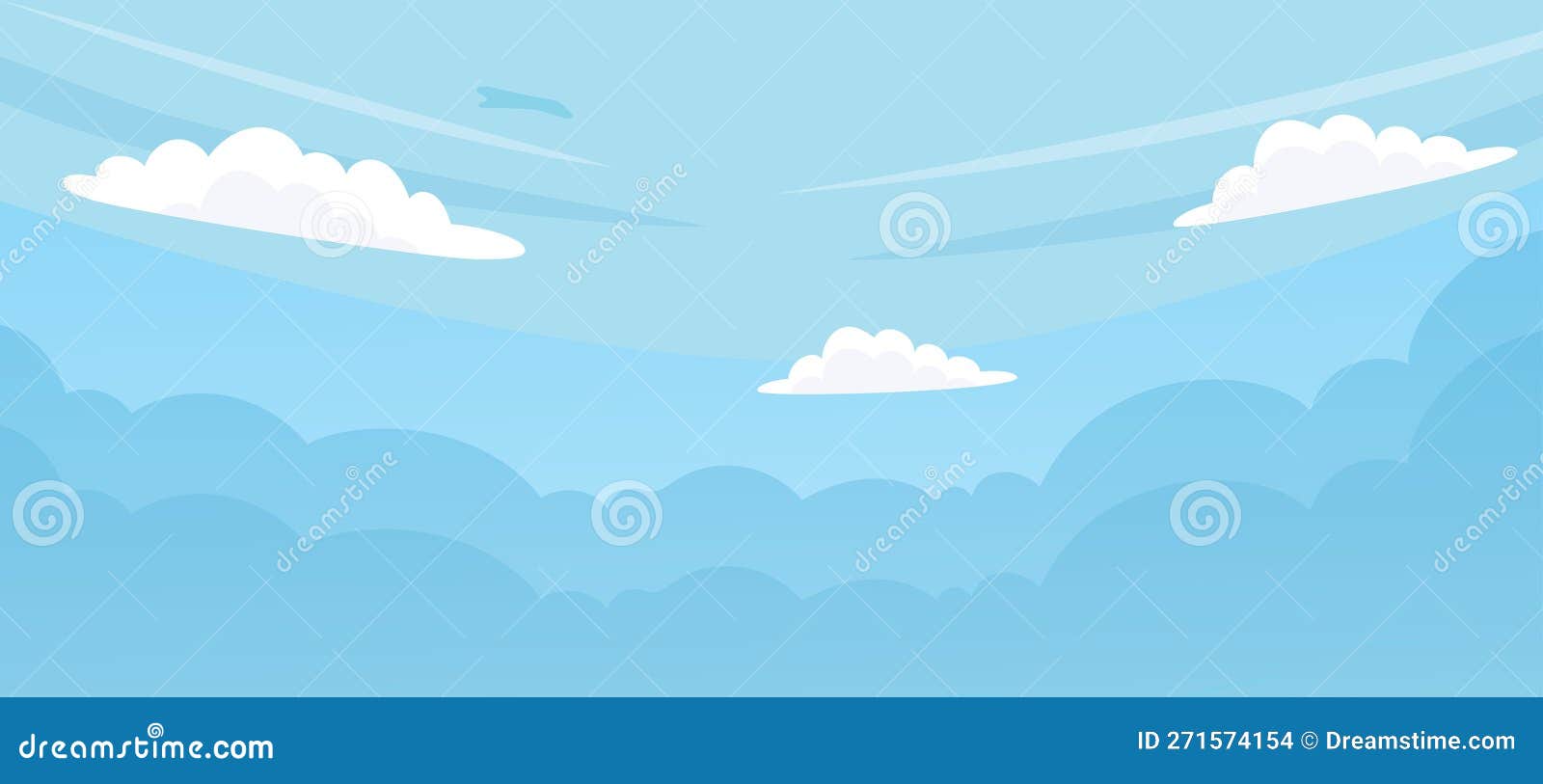 Blue Clear Sky Background, Clean Sky, 2d Cartoon, Stock Photo ...
