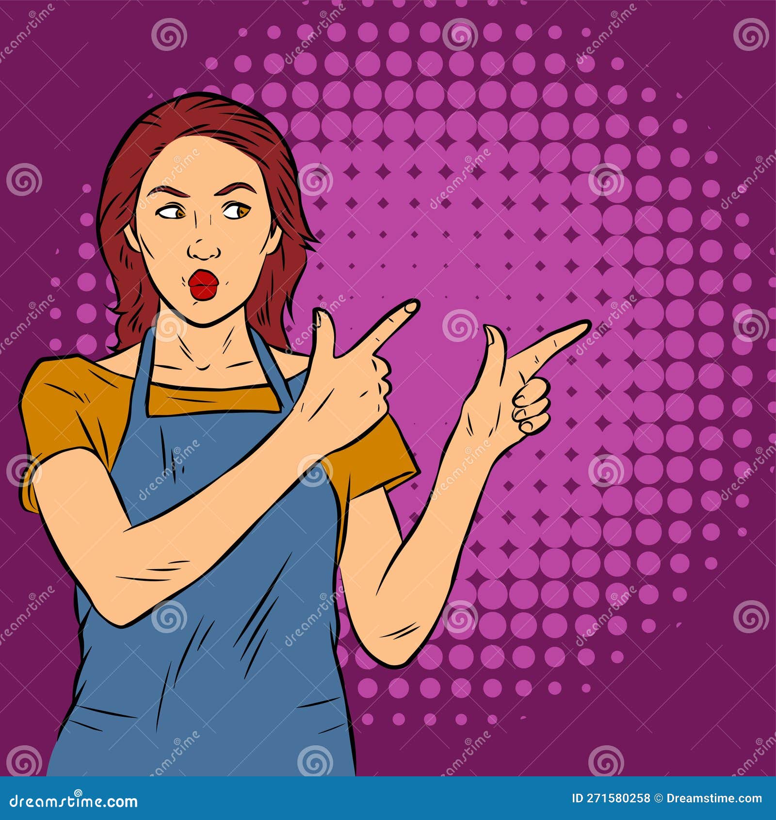 Illustration of a Female Cooker Wearing Apron in Presenting Gesture ...