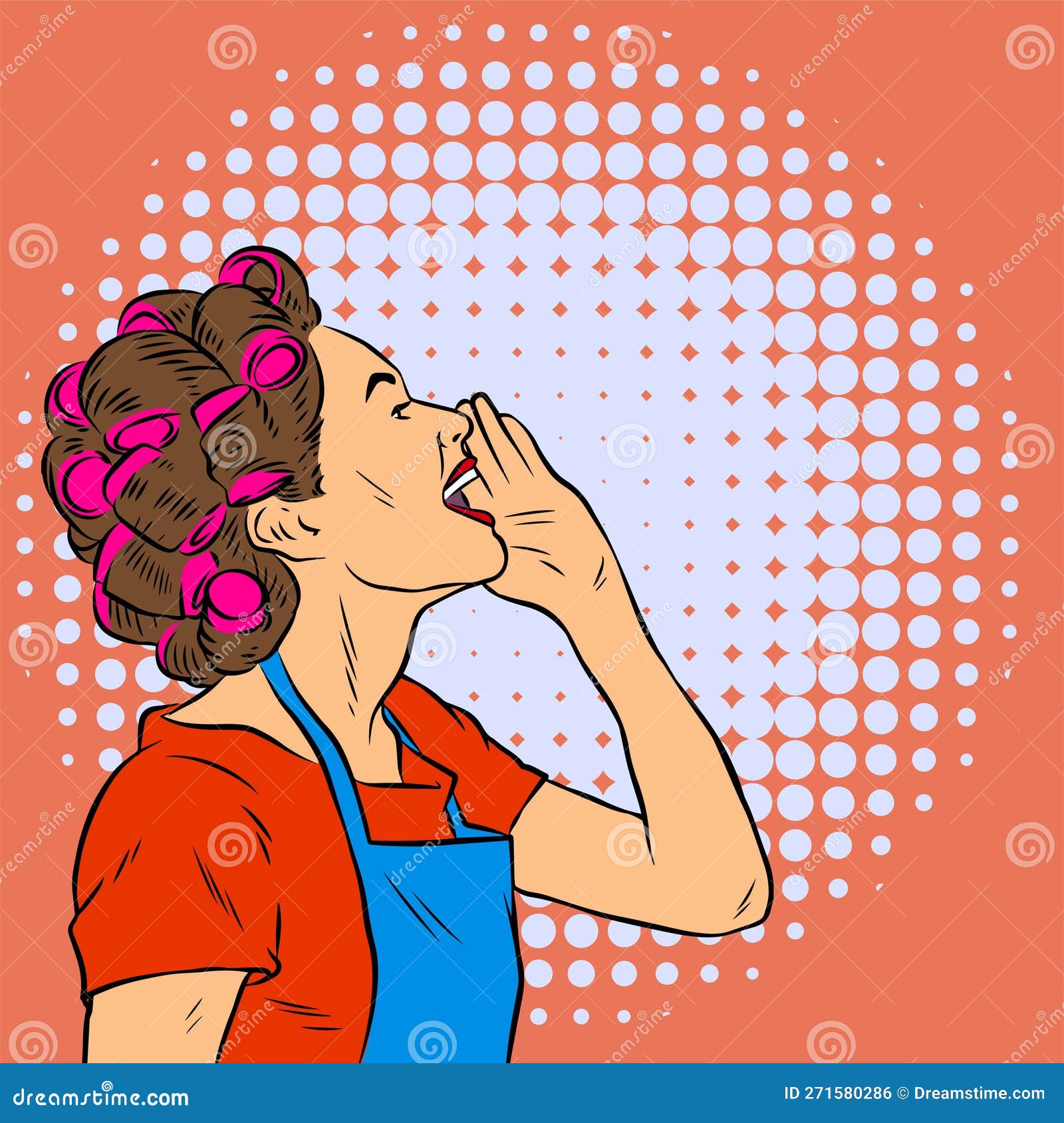 Illustration of Female Shouting or Yelling Announcing or Promoting ...