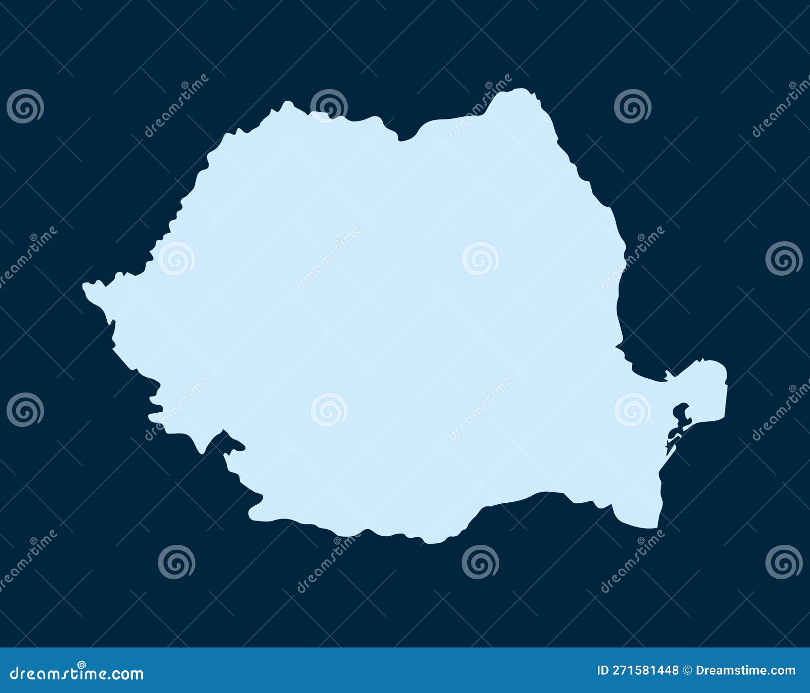 Light Blue Design Concept of Country Romania Map Isolated on Dark Green ...