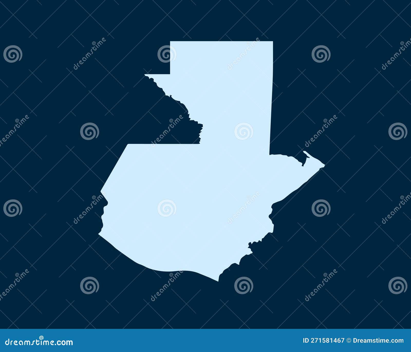 Map Of Guatemala Green Highlighted With Neighbor Countries Cartoon ...