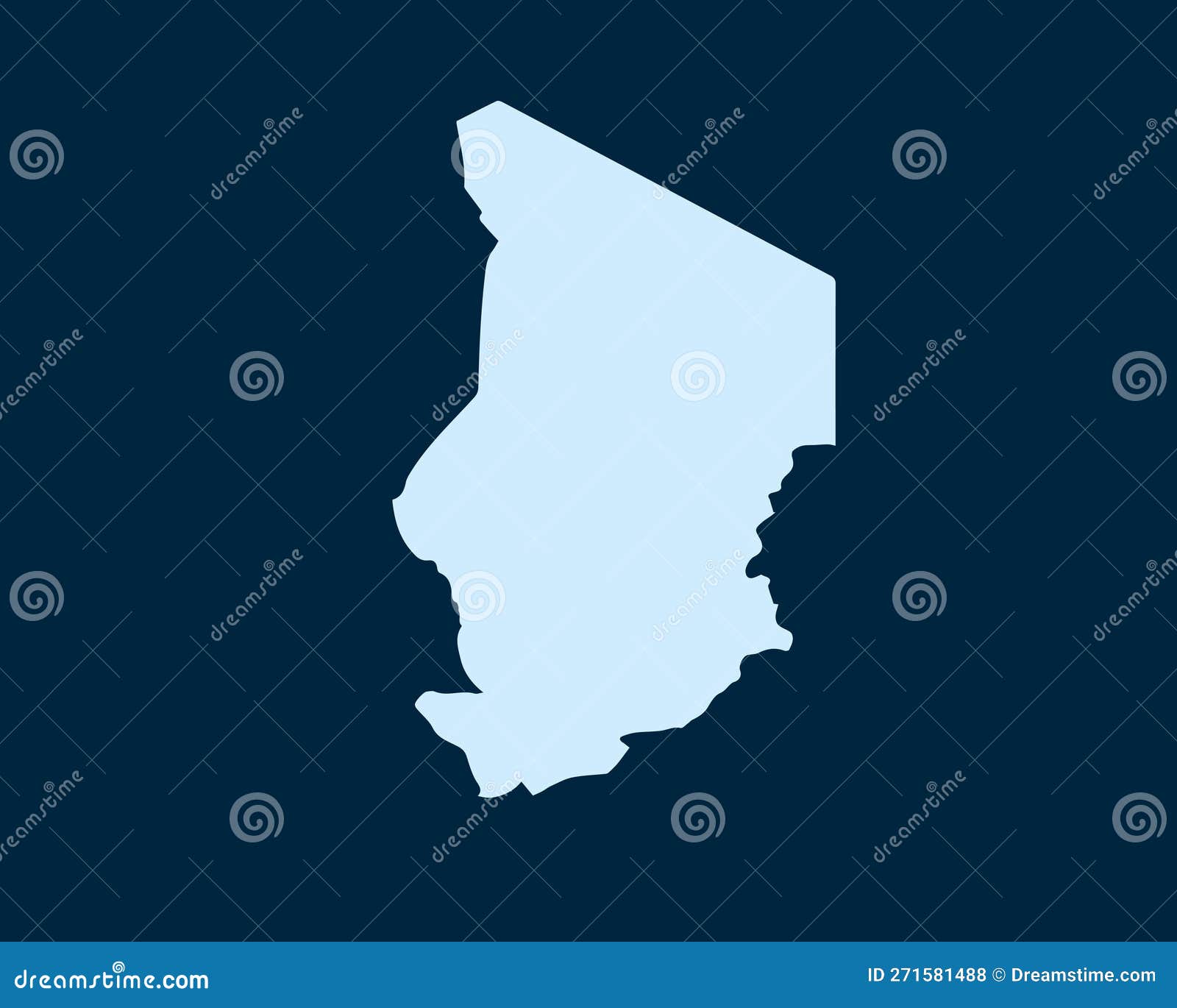 Light Blue Design Concept of Country Chad Map Isolated on Dark Green ...