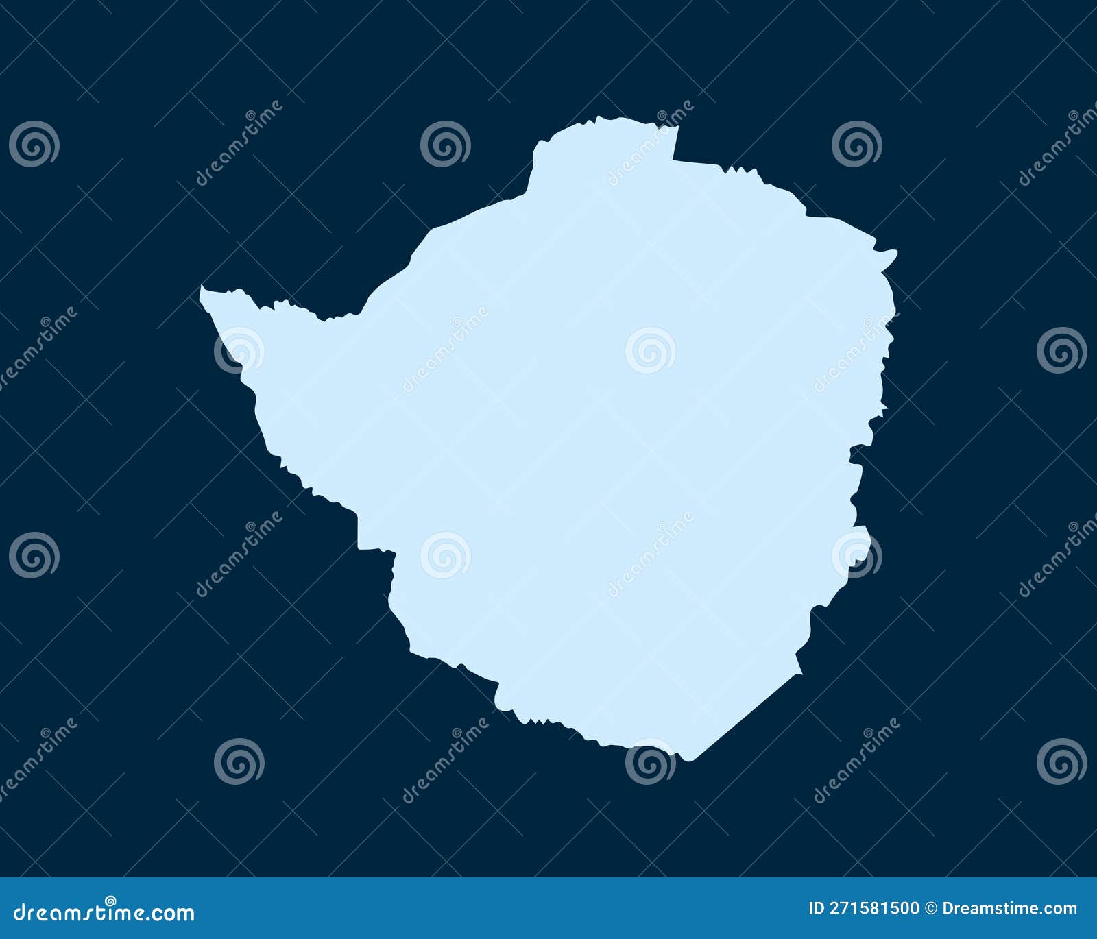 Light Blue Design Concept of Country Zimbabwe Map Isolated on Dark ...