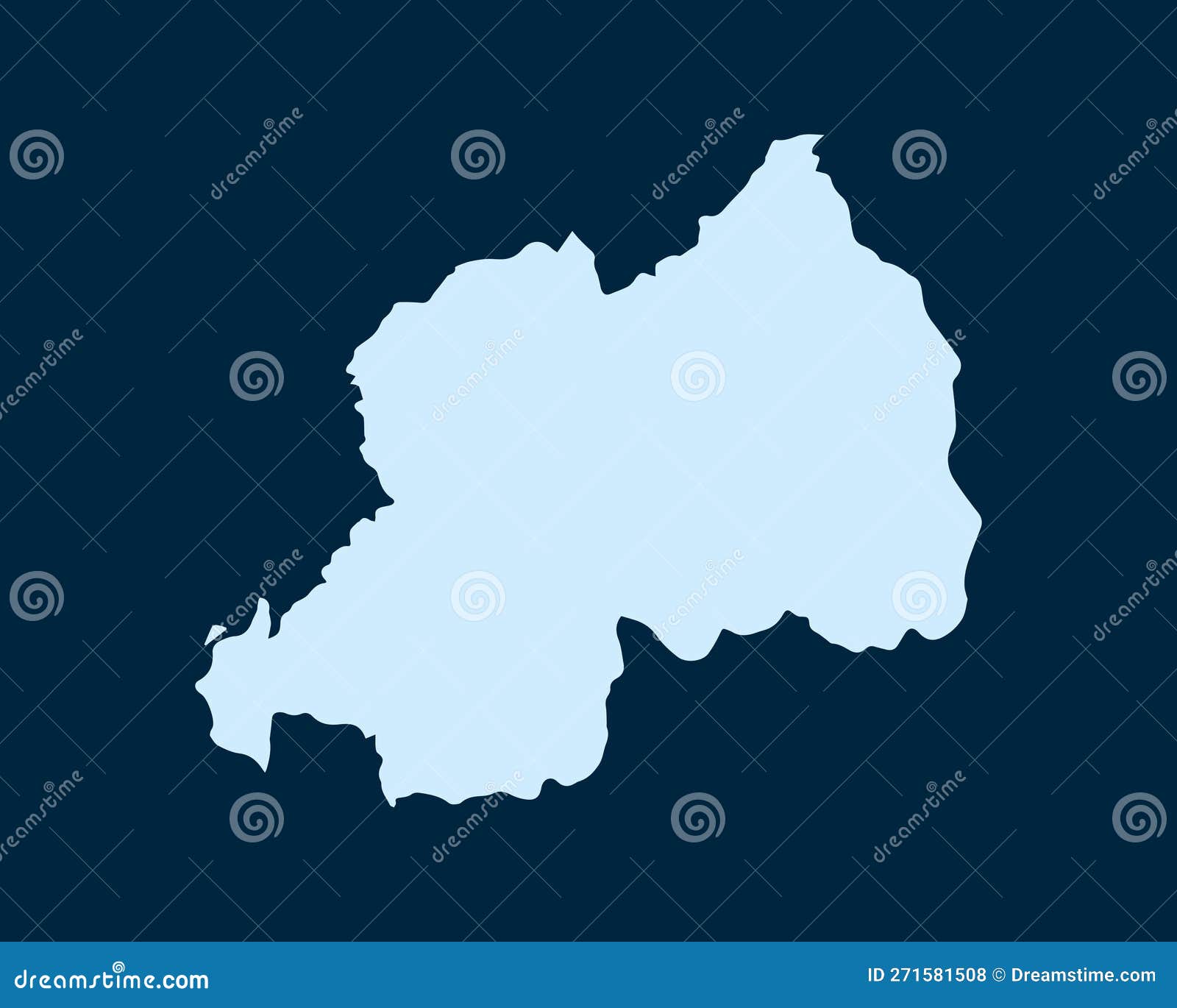 Light Blue Design Concept of Country Rwanda Map Isolated on Dark Green ...