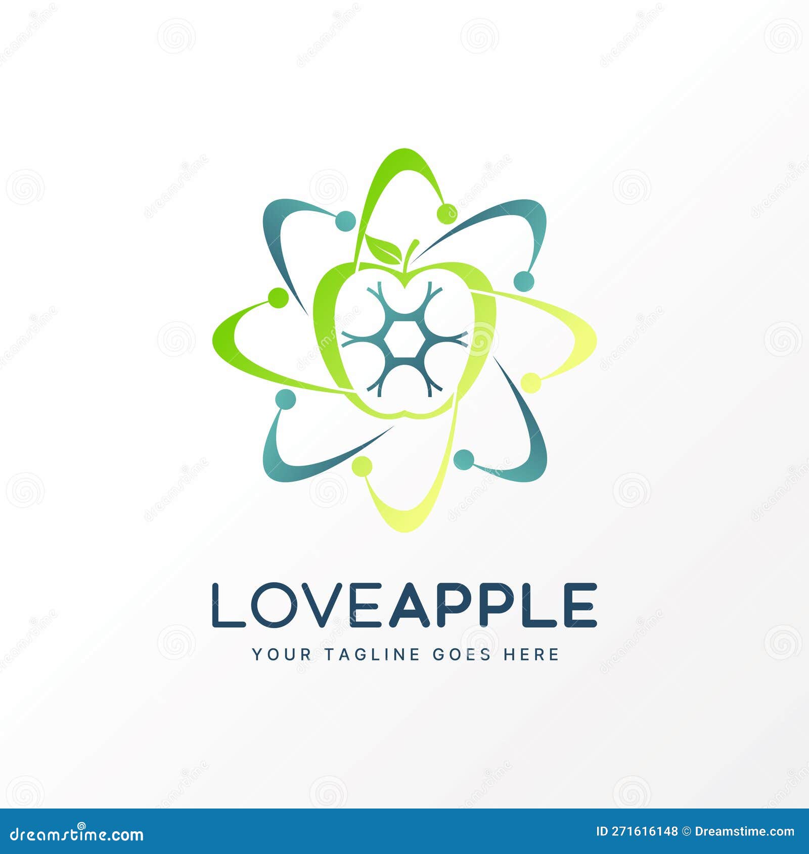 Apple Fruit with Orbit Atom Swoosh Body Cells. Related To Healthcare ...