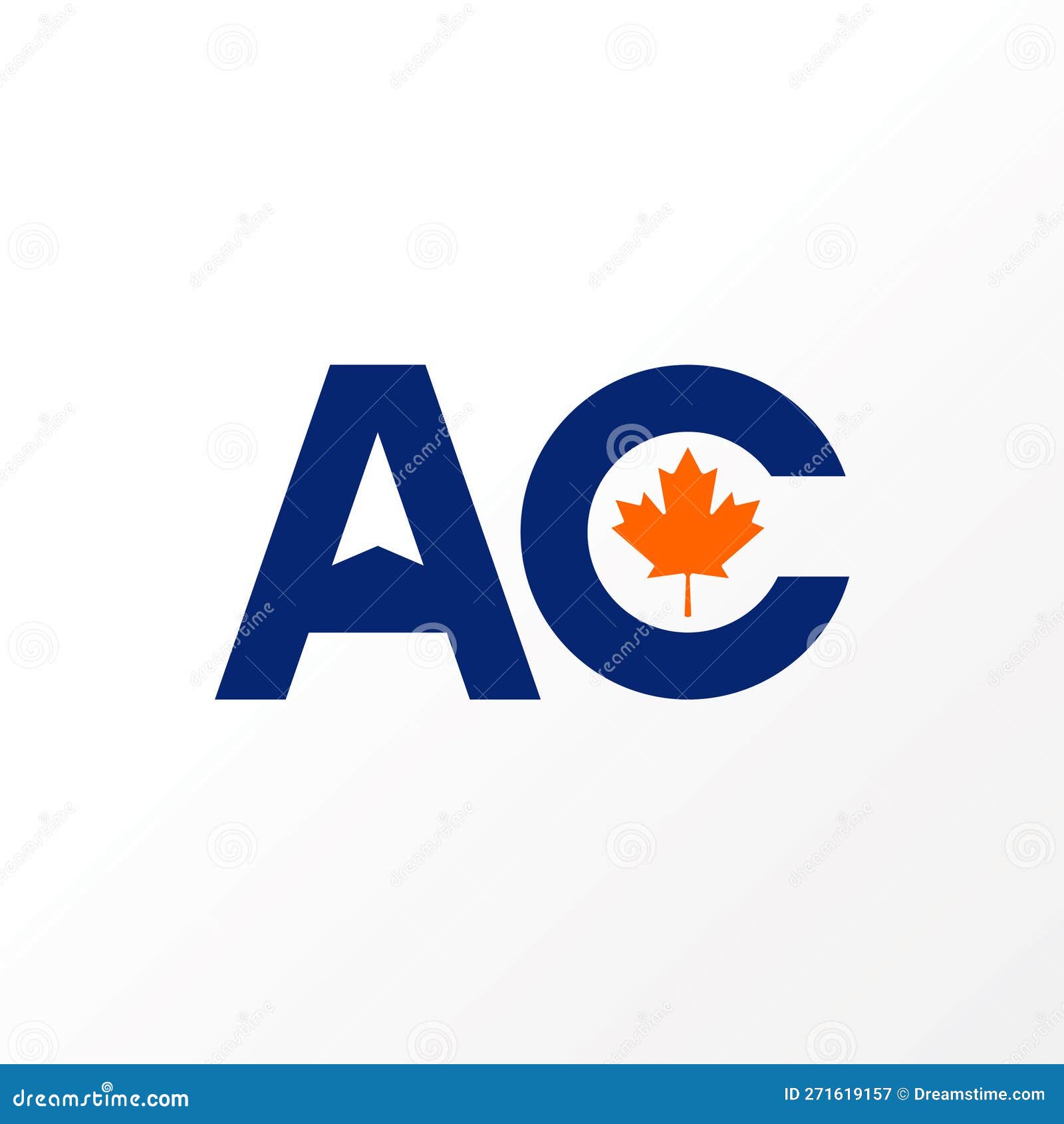 Letter AC Sans Serif Font with Arrow Plane Maple Leaf Related To ...