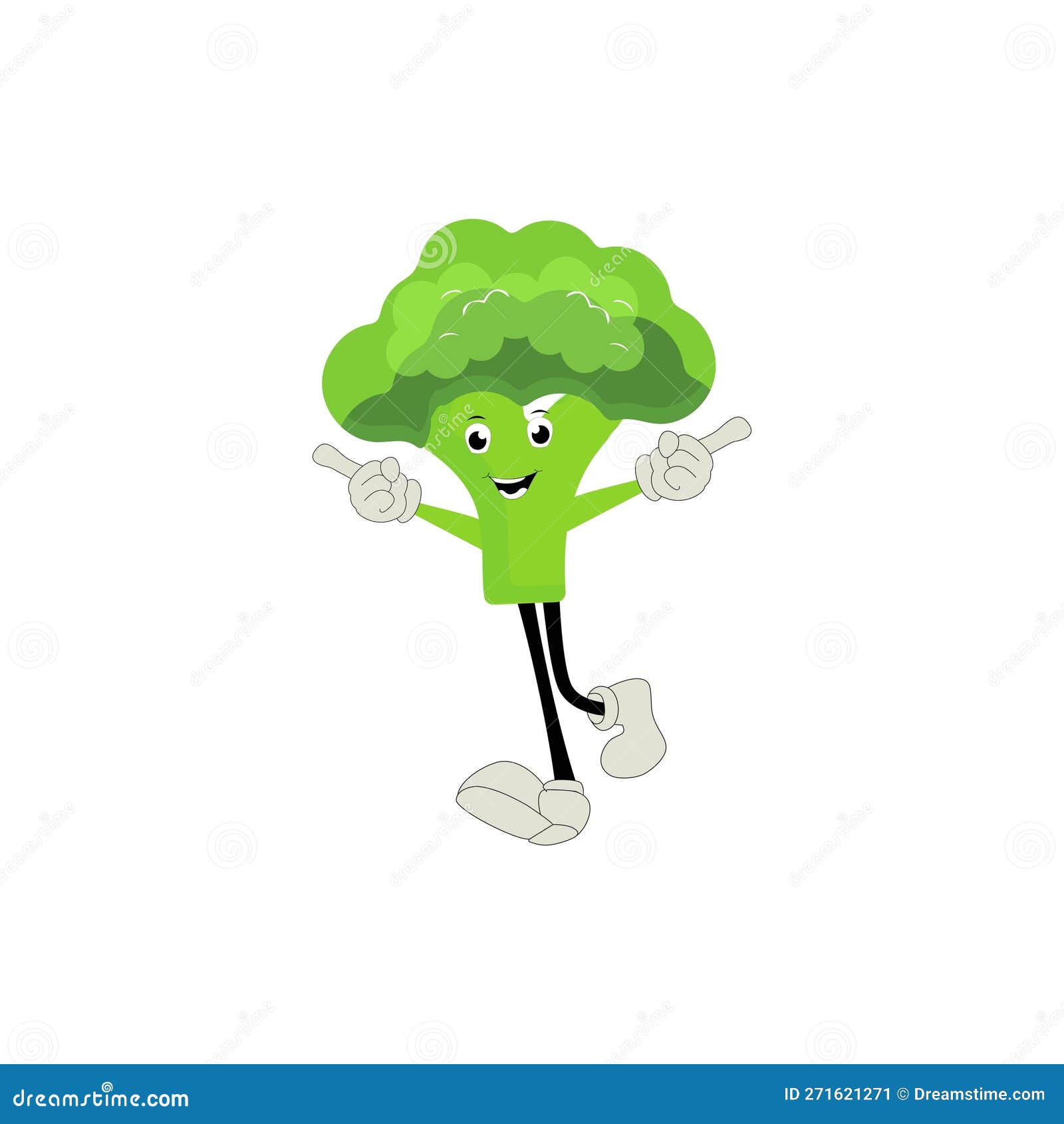Broccoli. Cute Vegetable Vector Character Set Isolated on White ...