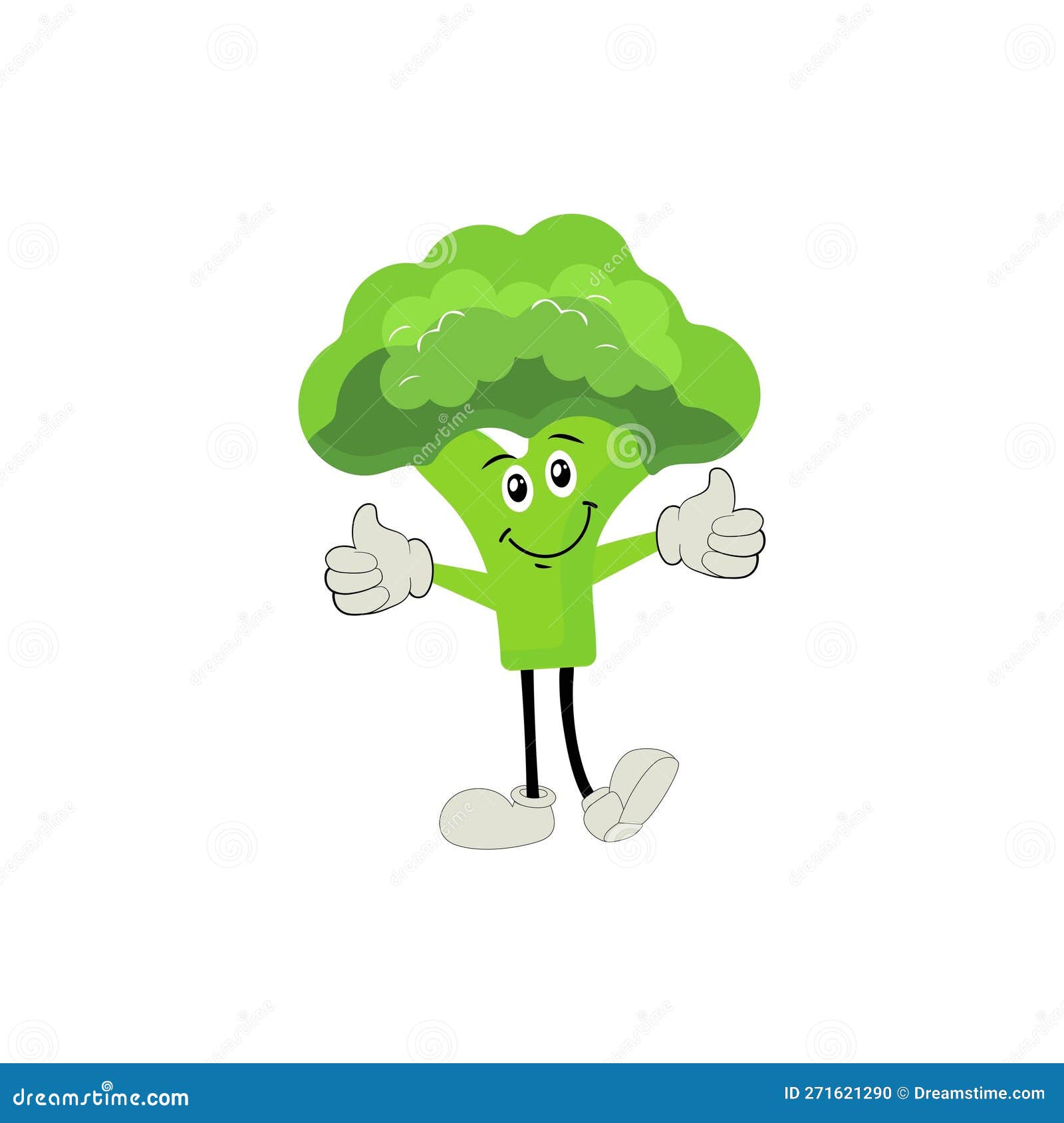 Broccoli. Cute Vegetable Vector Character Set Isolated on White ...