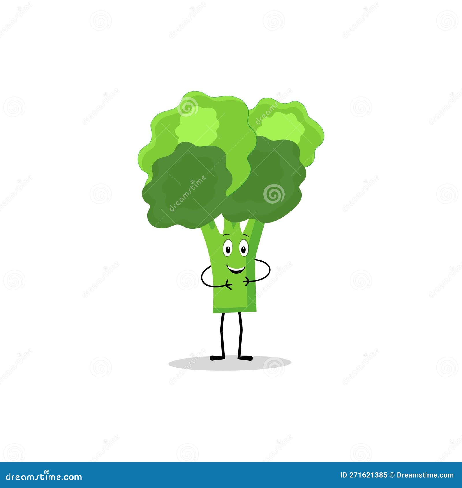 Broccoli. Cute Vegetable Vector Character Set Isolated on White ...
