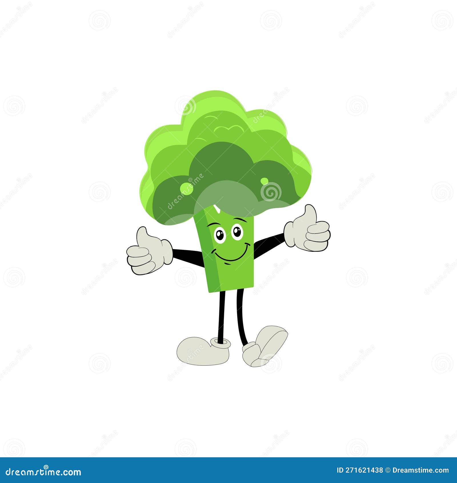 Broccoli. Cute Vegetable Vector Character Set Isolated on White ...