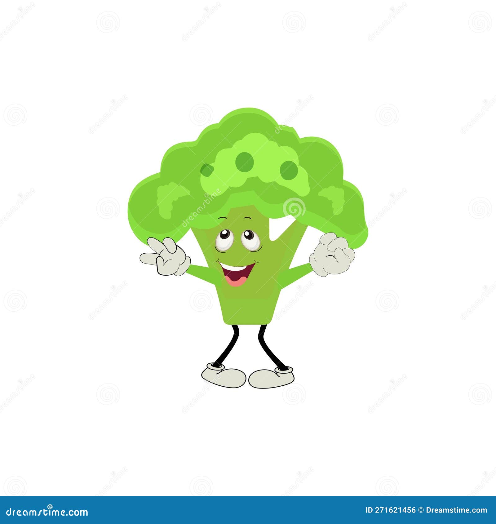 Broccoli. Cute Vegetable Vector Character Set Isolated on White ...