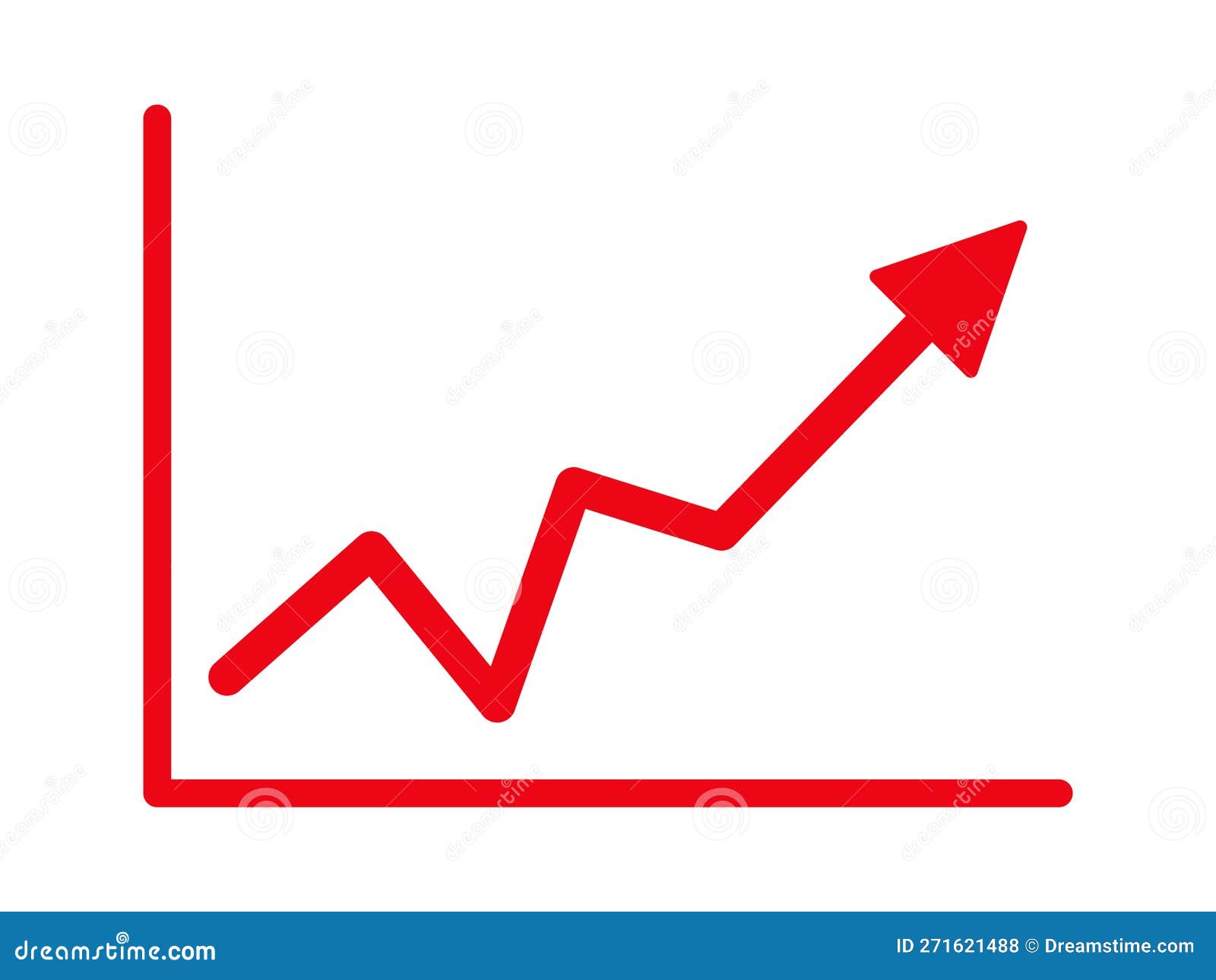 Growing Business Red Arrow on White, Profit Red Arrow, Vector .Business ...