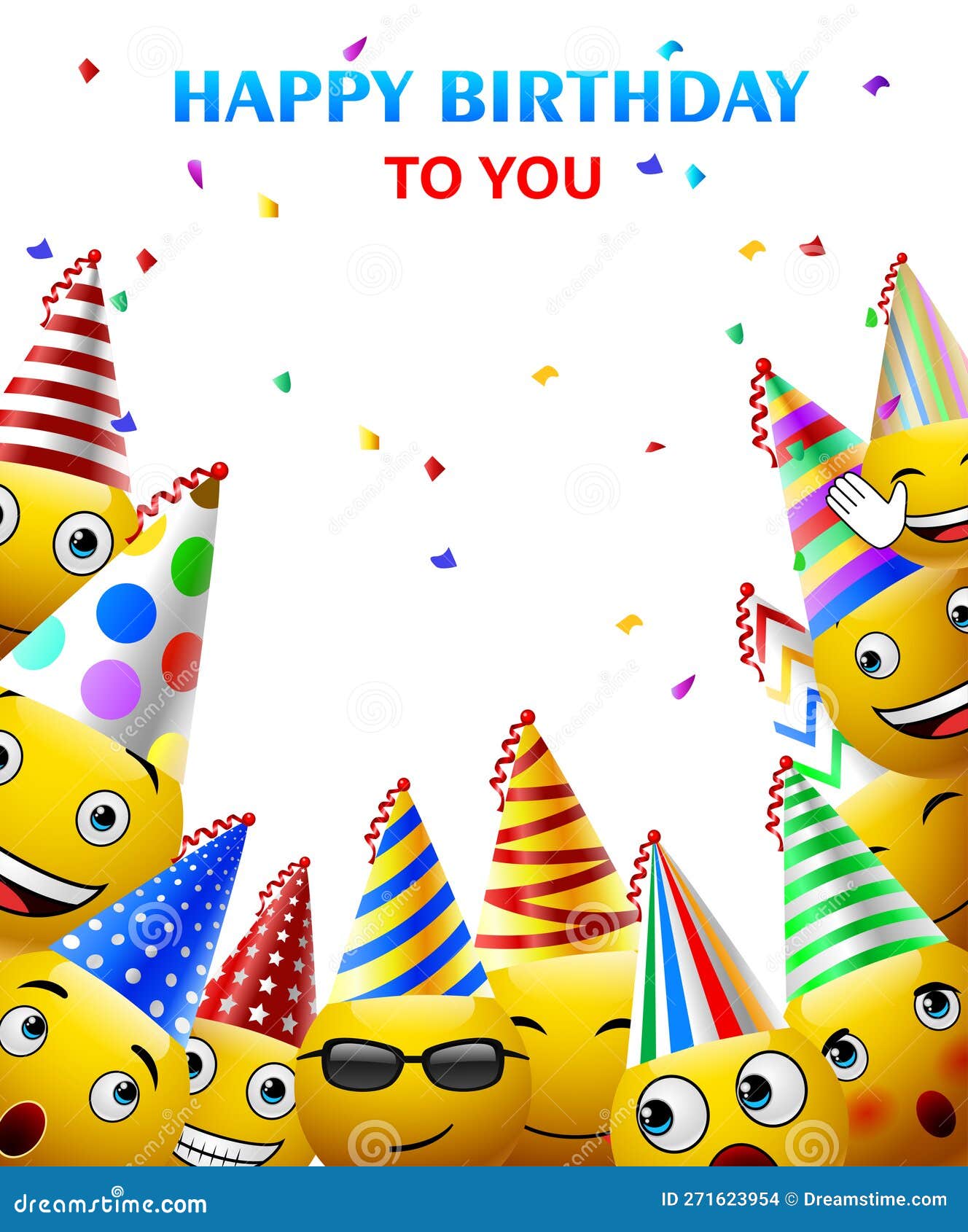Smileys Birthday Vector Set. Smiley Emojis In Party Celebrating ...