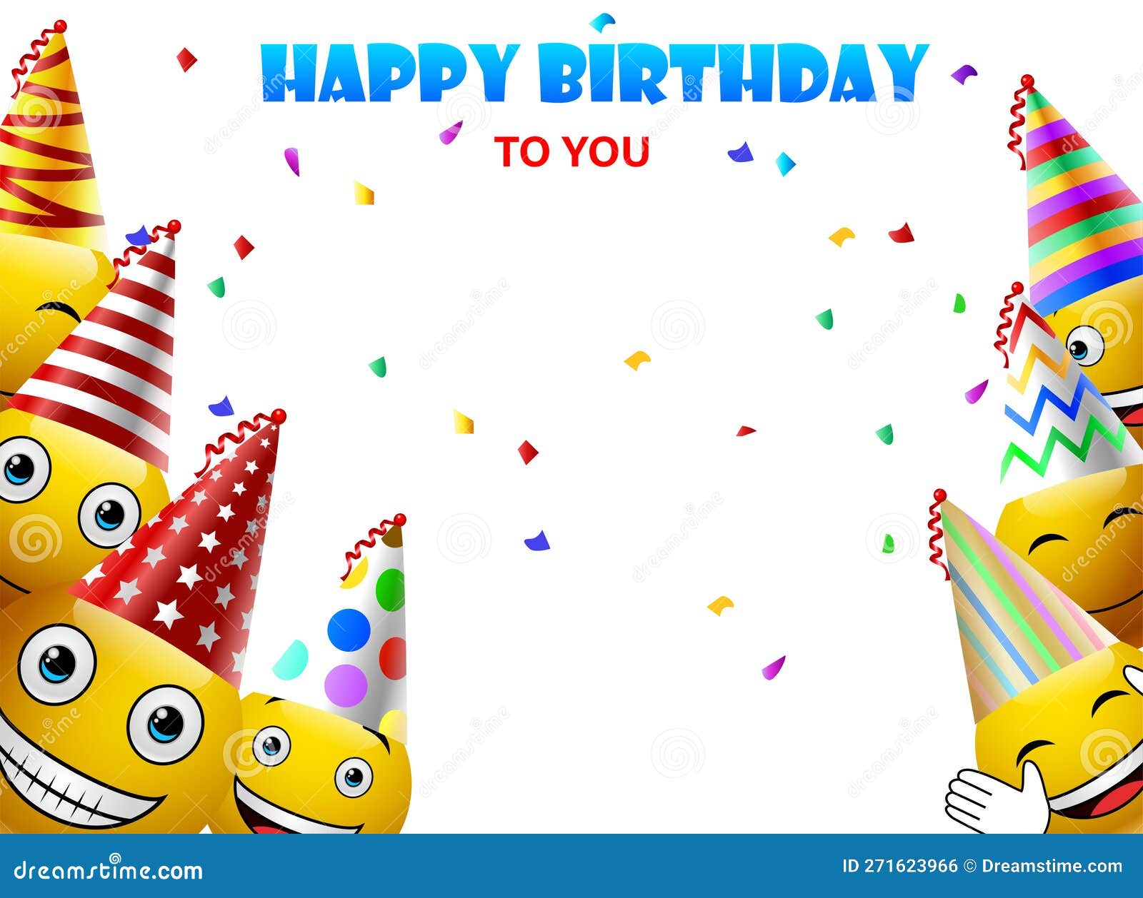 Smileys Birthday Vector Set. Smiley Emojis In Party Celebrating ...