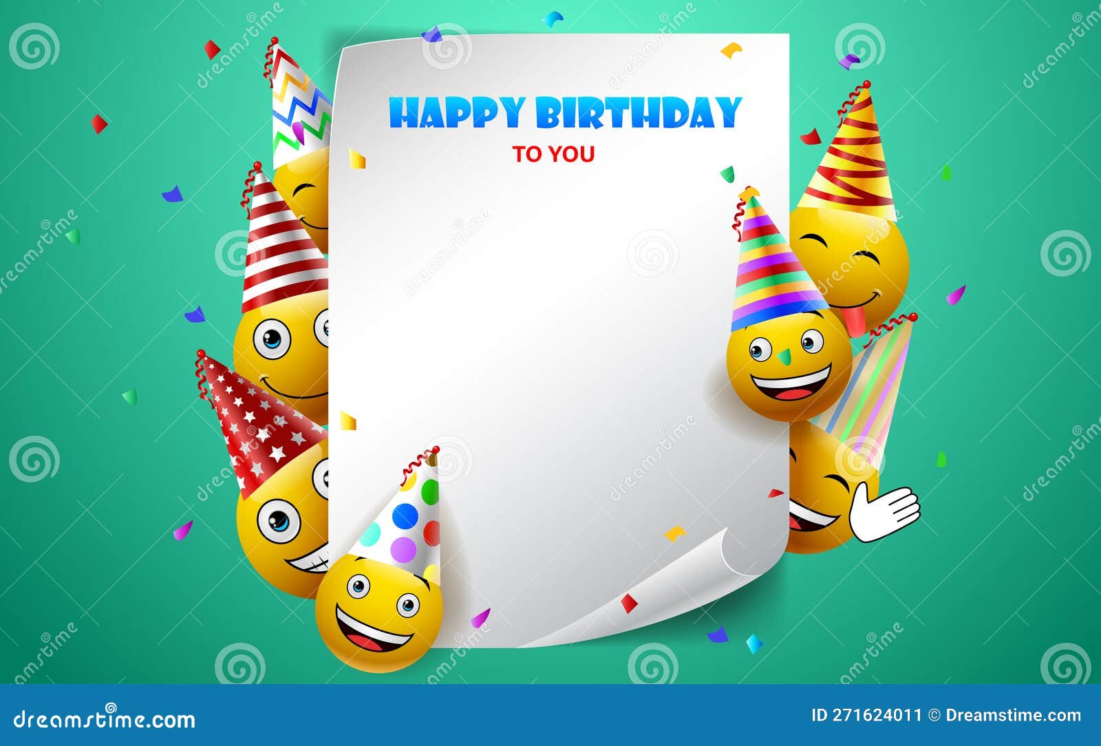 Smileys Birthday Vector Greeting Design with Yellow Funny and Happy ...
