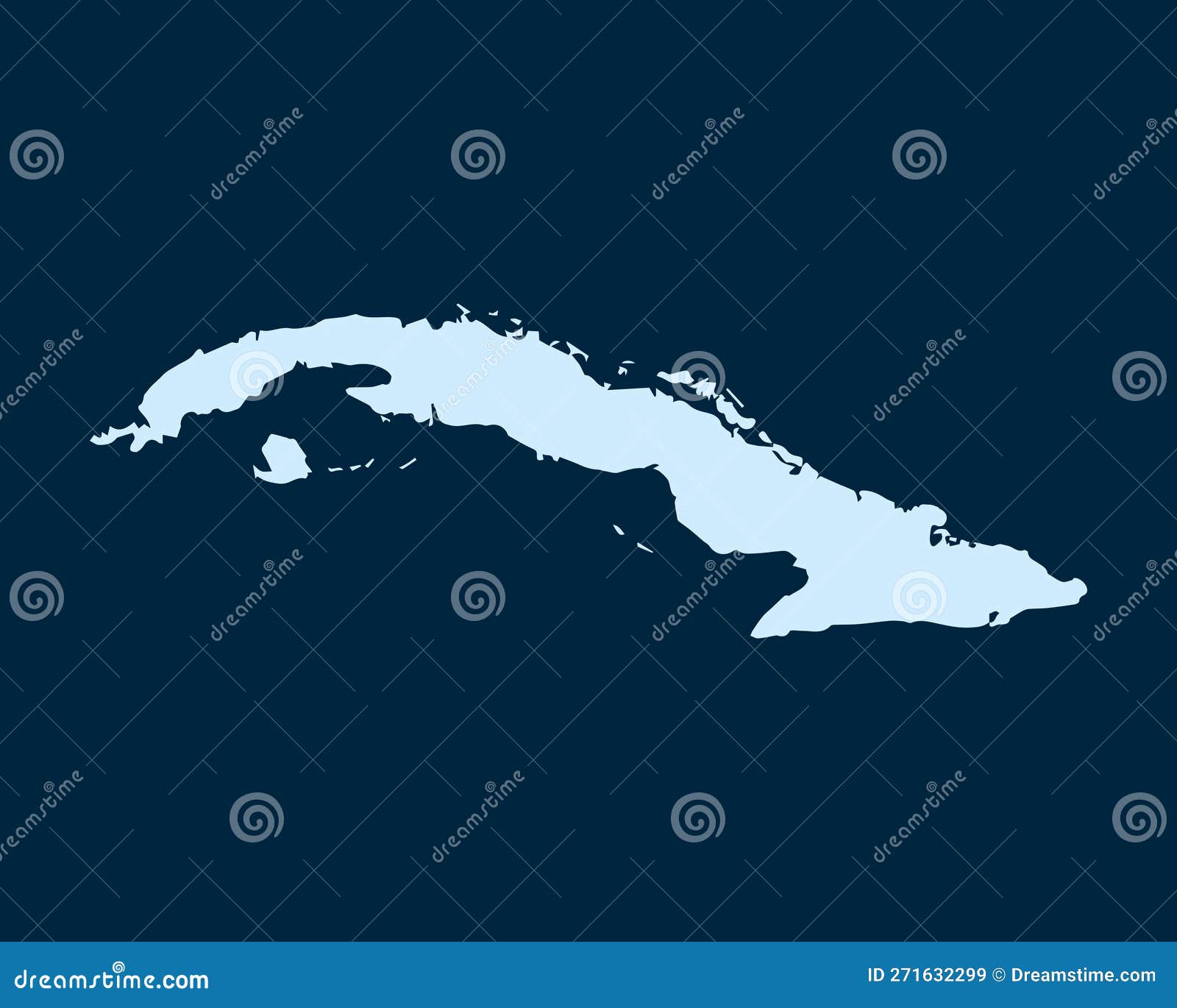 Light Blue Design Concept of Country Cuba Map Isolated on Dark Green ...