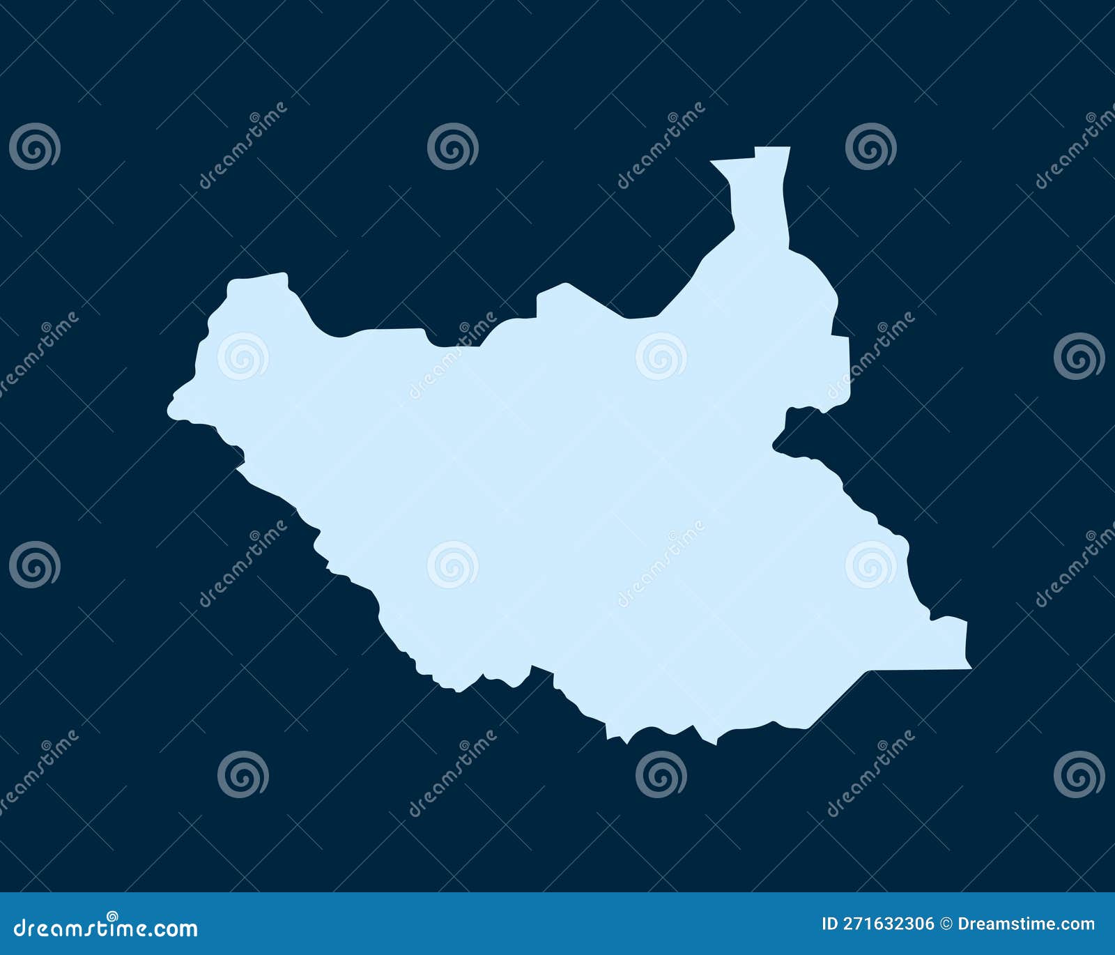 Light Blue Design Concept of Country South Sudan Map Isolated on Dark ...