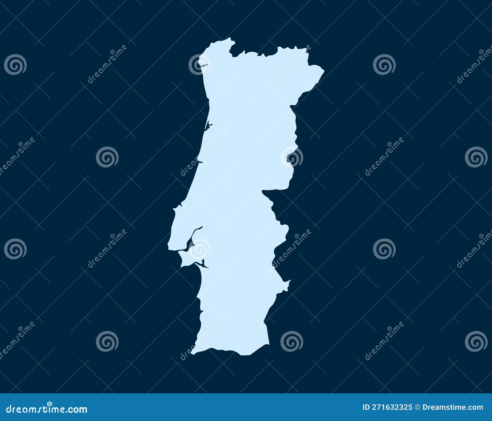 Light Blue Design Concept of Country Portugal Map Isolated on Dark ...