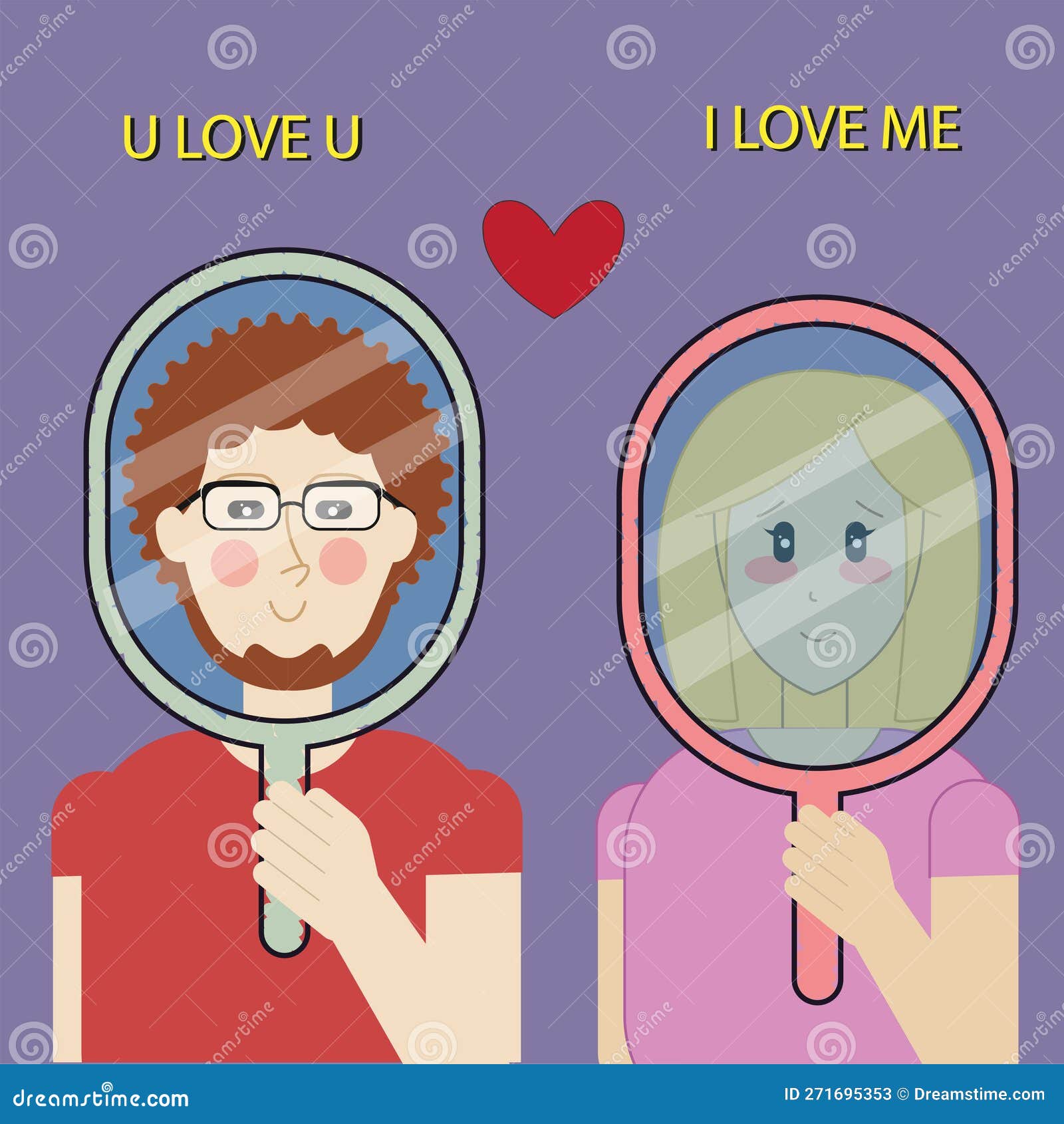 You Love You, I Love Me Vector Illustration Stock Vector - Illustration ...