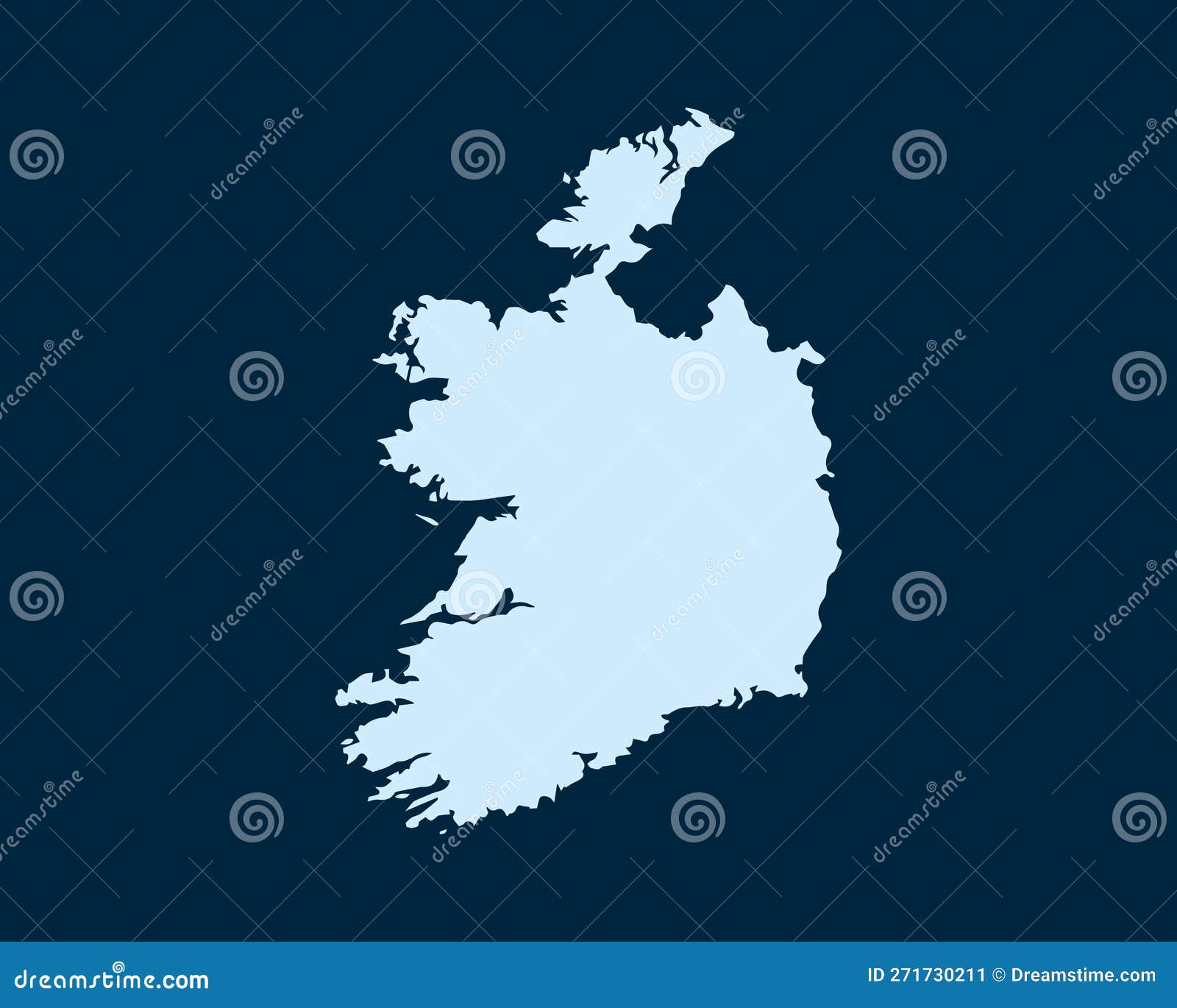 Light Blue Design Concept of Country Ireland Map Isolated on Dark Green ...
